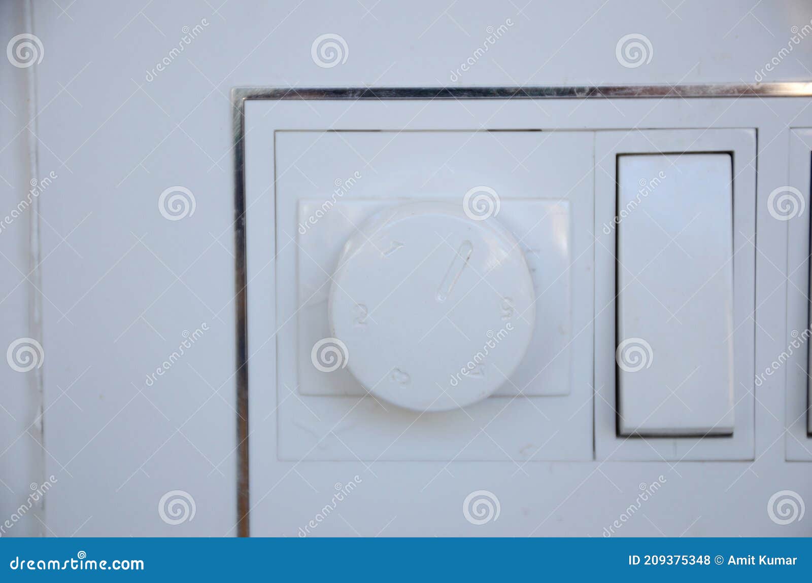 The White Plastic Switch with Board Isolated on White Background Stock ...