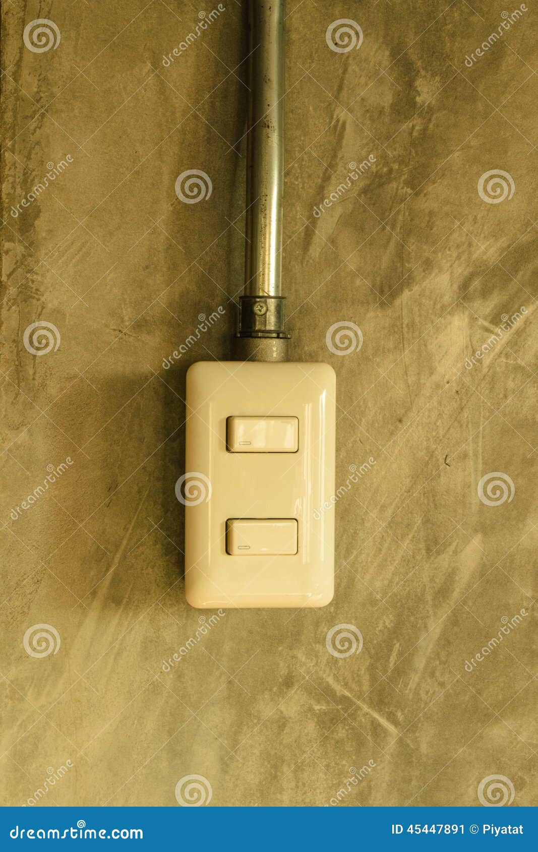 White Plastic Switch Panel is on Loft Style Wall Stock Image - Image of ...