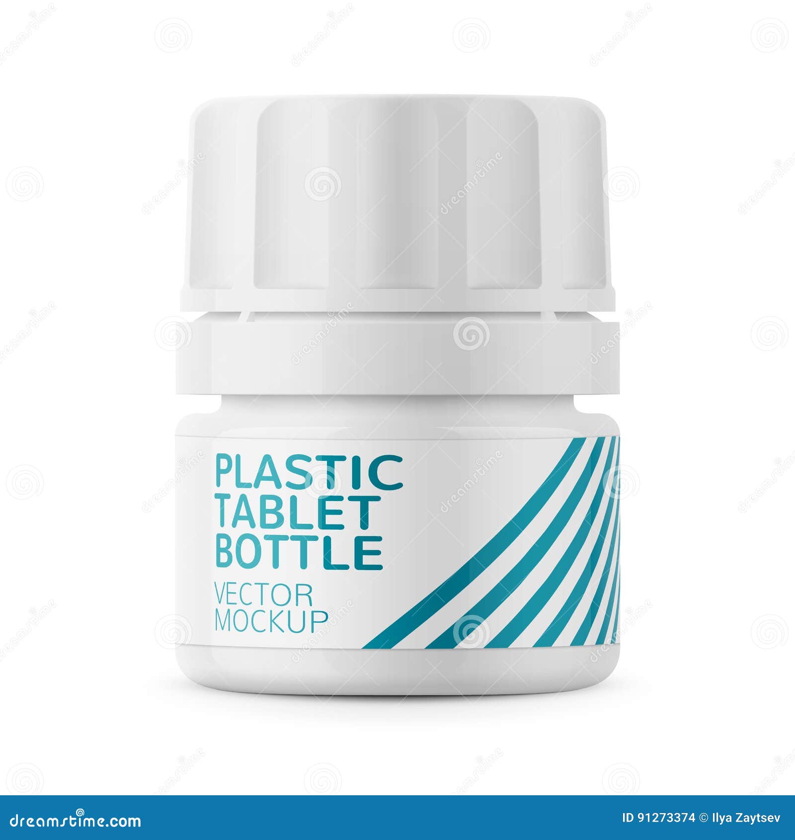 White Plastic Tablet Bottle Template. Stock Vector - Illustration of ...