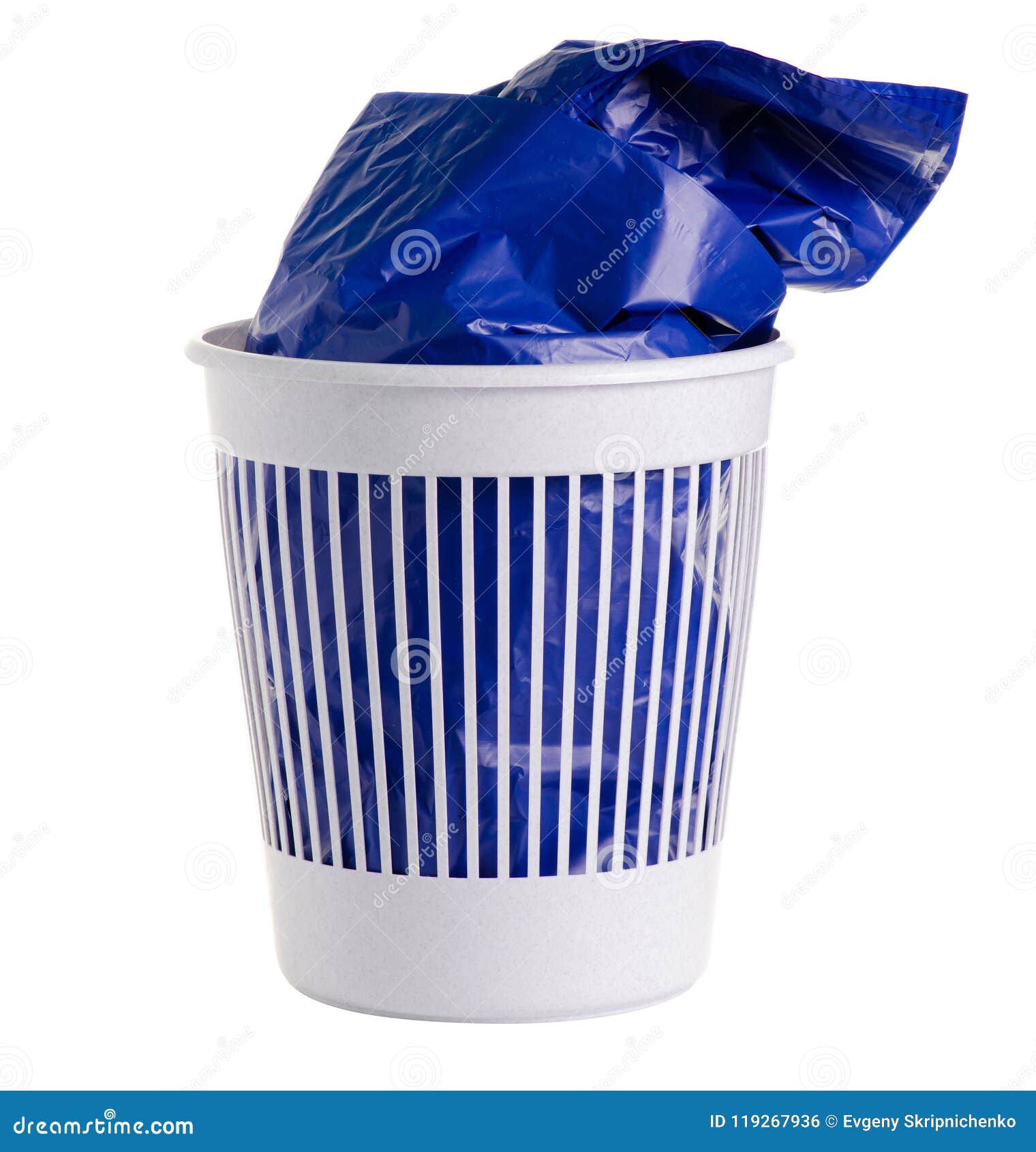 White plastic trash can stock photo. Image of color - 119267936
