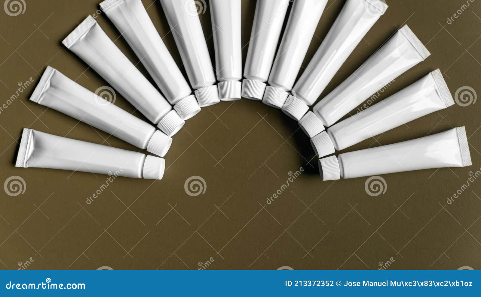 White Plastic Tubes with Dark Background Stock Photo - Image of lotion ...