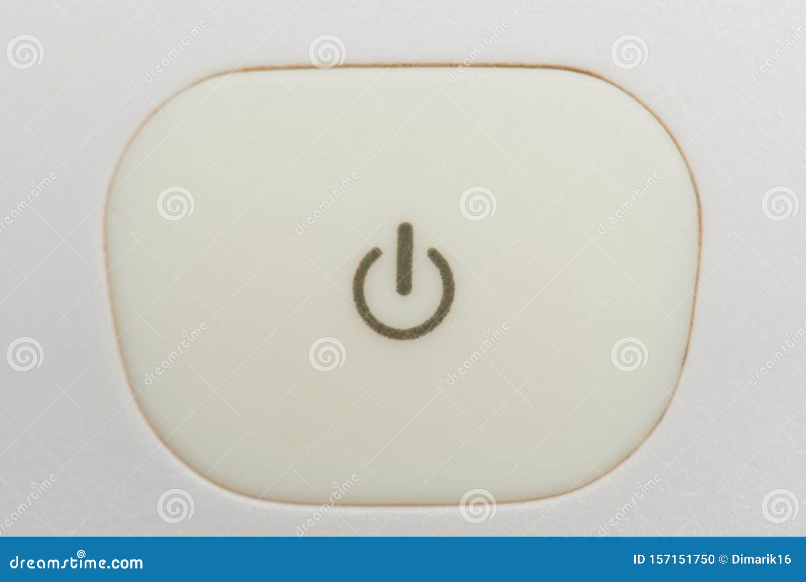 White Plastic Turn on and Off Button Stock Photo - Image of close ...