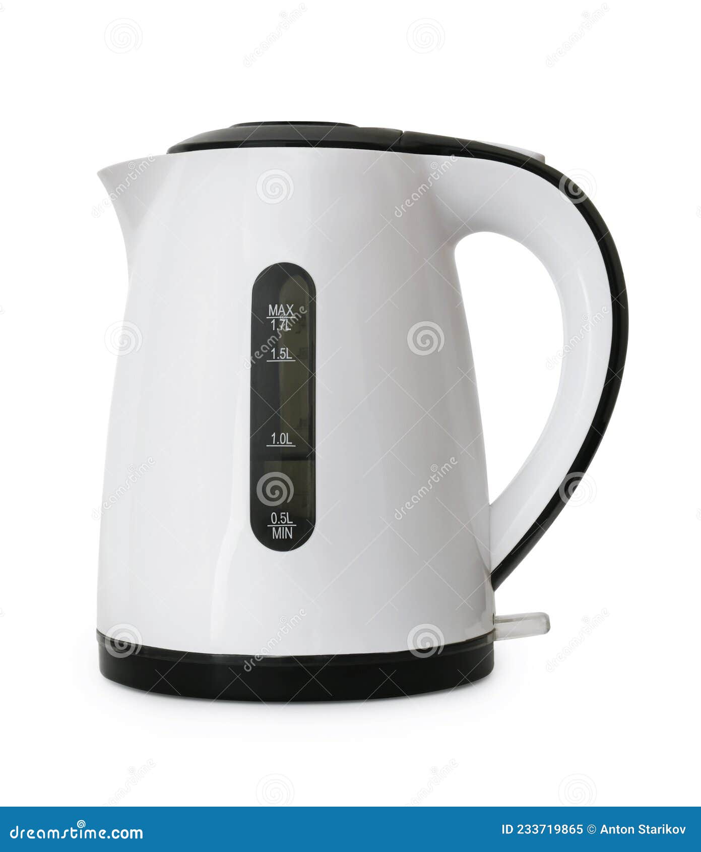 White Plastic Upright Electric Kettle Stock Image - Image of device ...