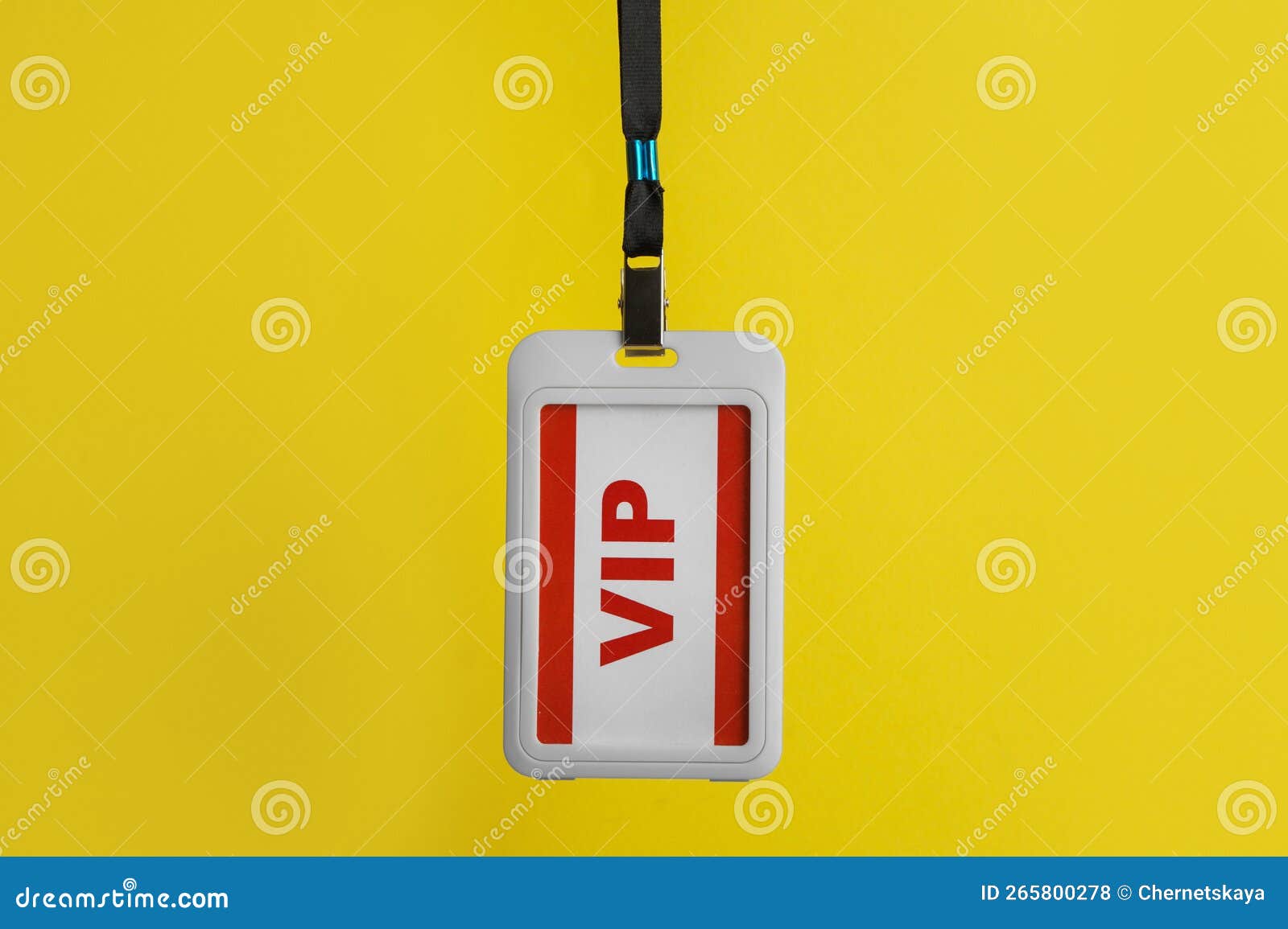 White Plastic Vip Badge Hanging on Yellow Background Stock Photo ...