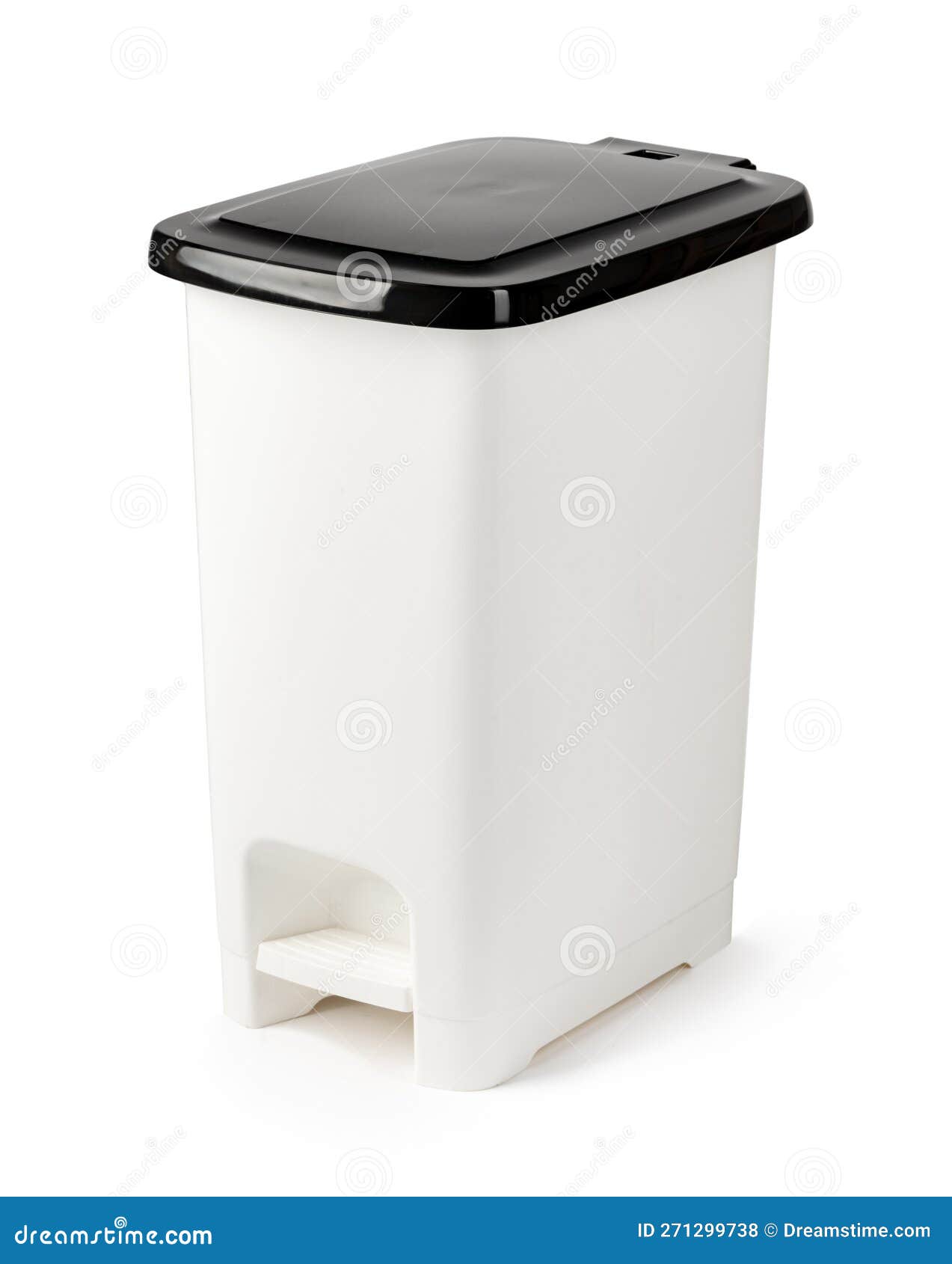 White Plastic Waste Bin Isolated on White Background Stock Photo ...