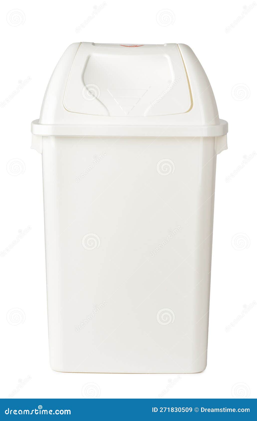 White Plastic Waste Bin Isolated on White Background Stock Image ...