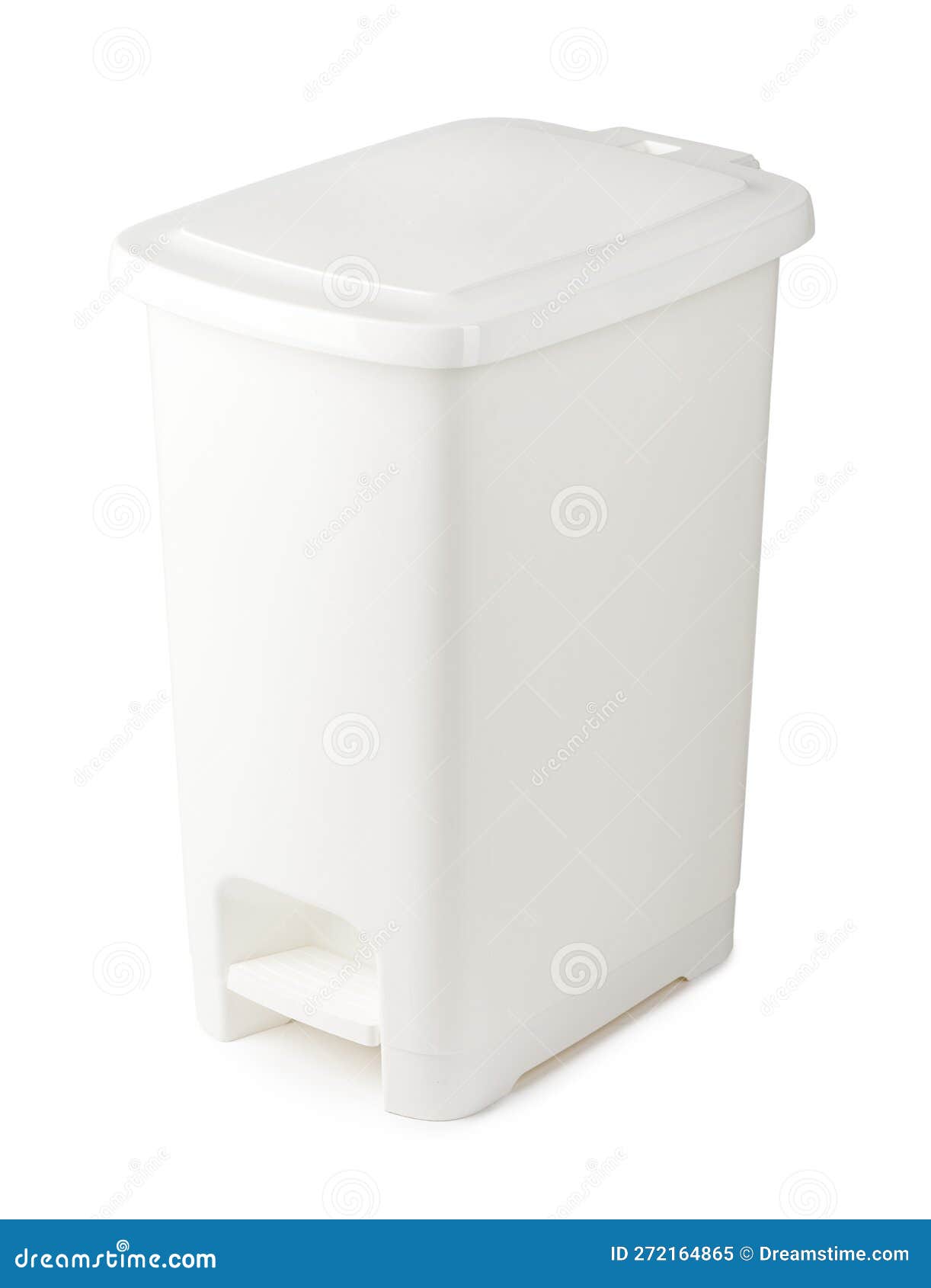 White Plastic Waste Bin Isolated on White Background Stock Image ...
