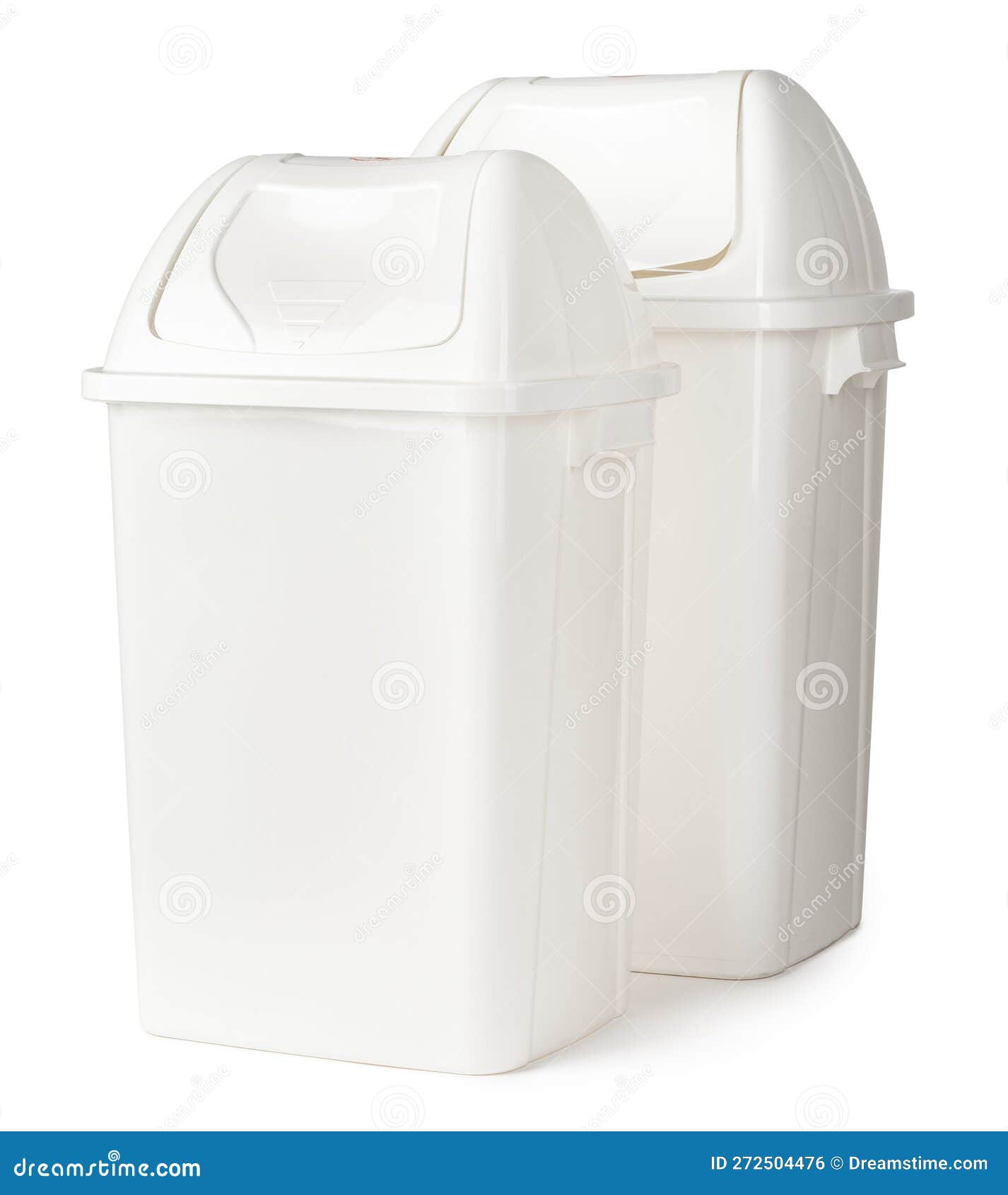 White Plastic Waste Bin Isolated on White Background Stock Photo ...