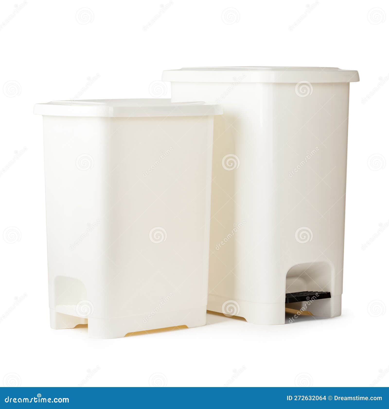 White Plastic Waste Bin Isolated on White Background Stock Photo ...