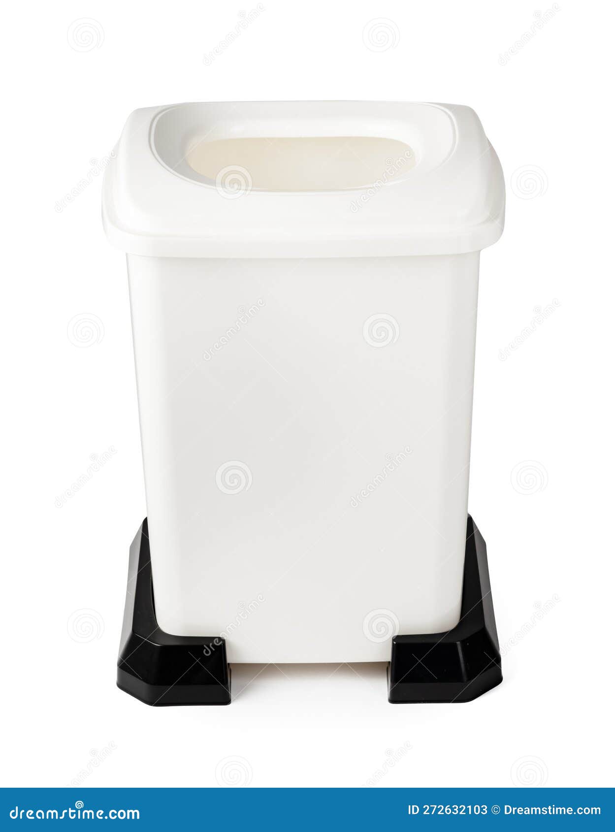 White Plastic Waste Bin Isolated on White Background Stock Image ...
