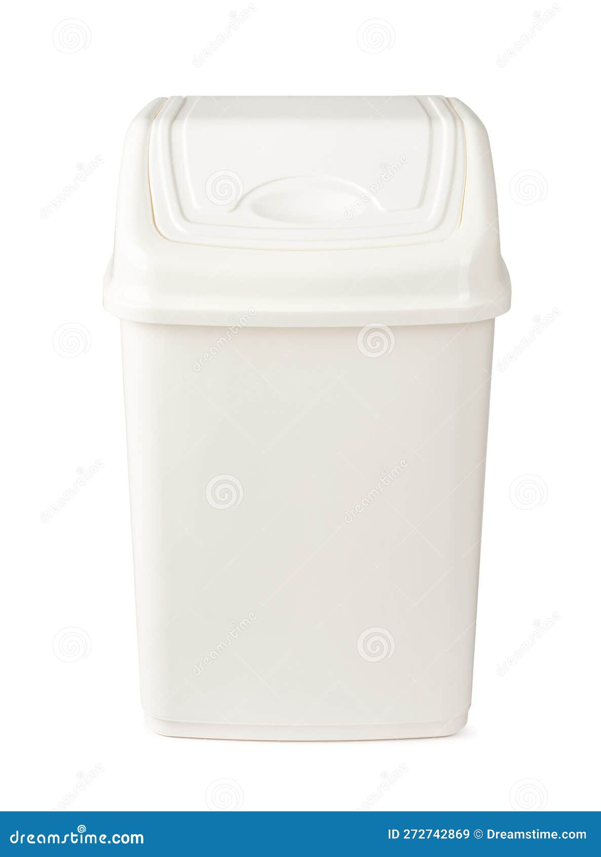 White Plastic Waste Bin Isolated on White Background Stock Image ...