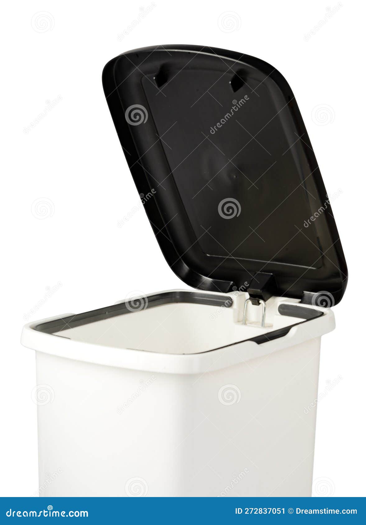 White Plastic Waste Bin Isolated on White Background Stock Image ...