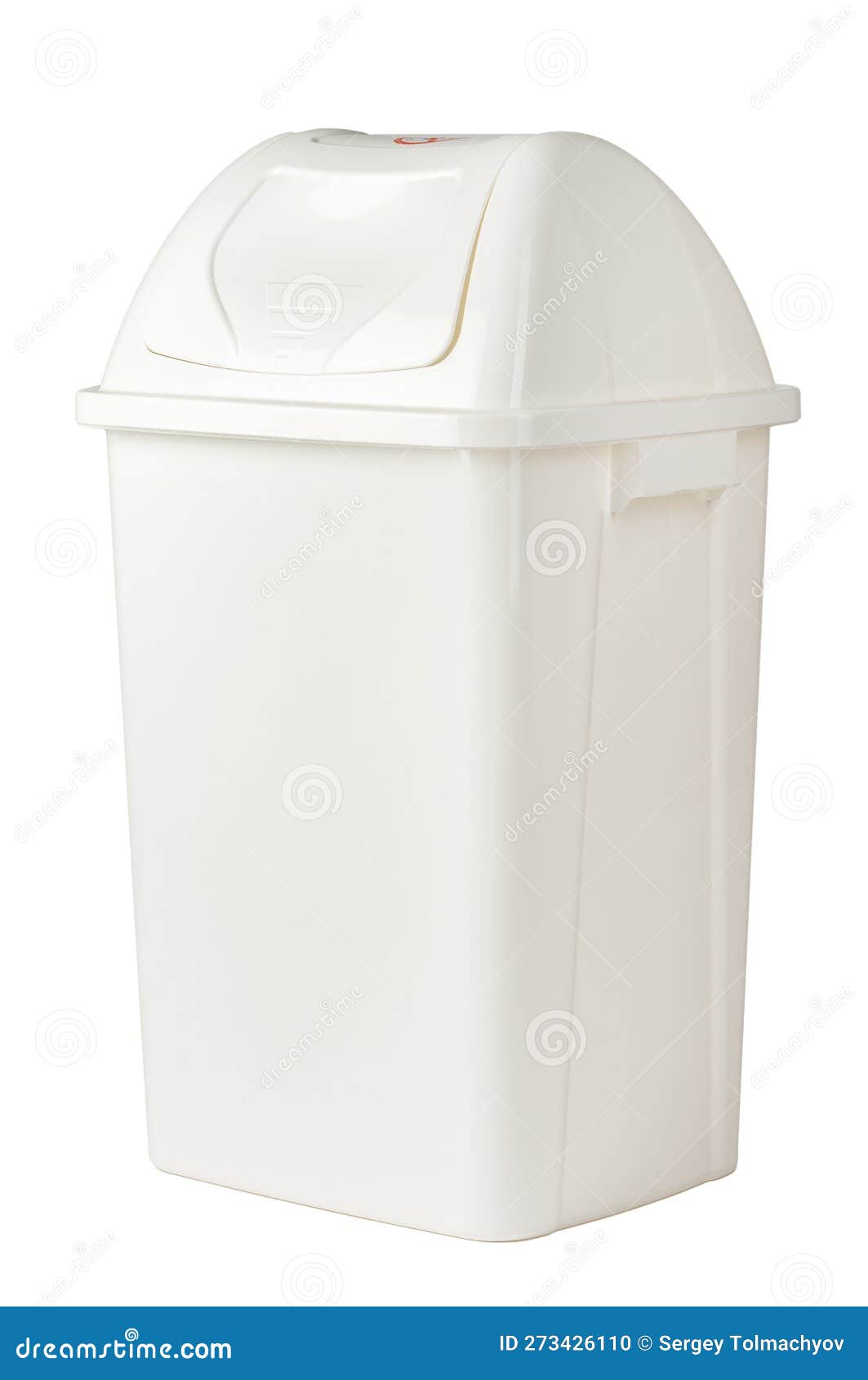 White Plastic Waste Bin Isolated on White Background Stock Photo ...