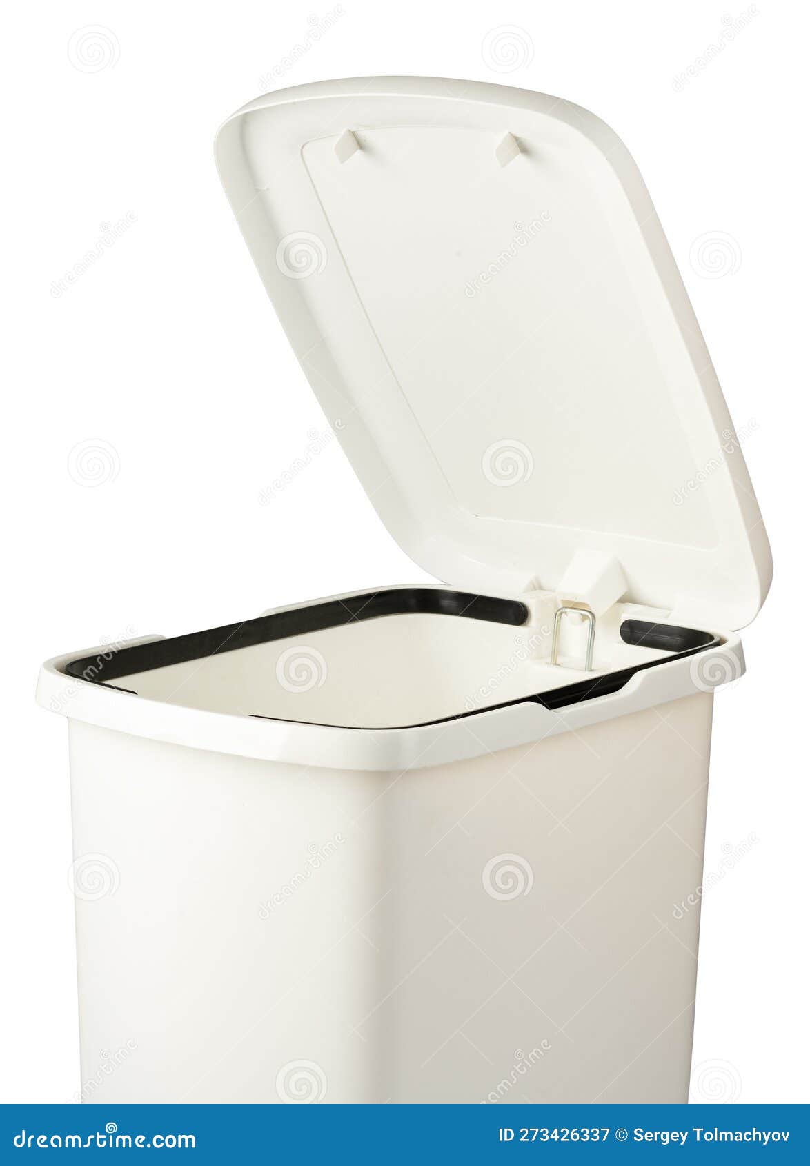 White Plastic Waste Bin Isolated on White Background Stock Image ...