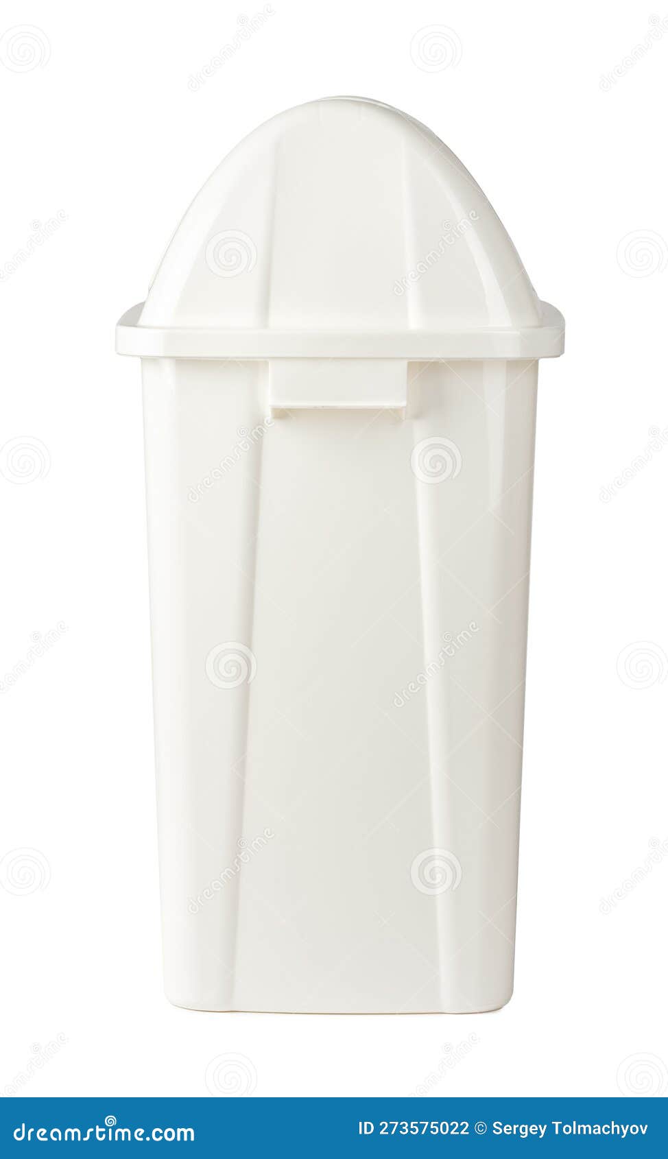 White Plastic Waste Bin Isolated on White Background Stock Photo ...