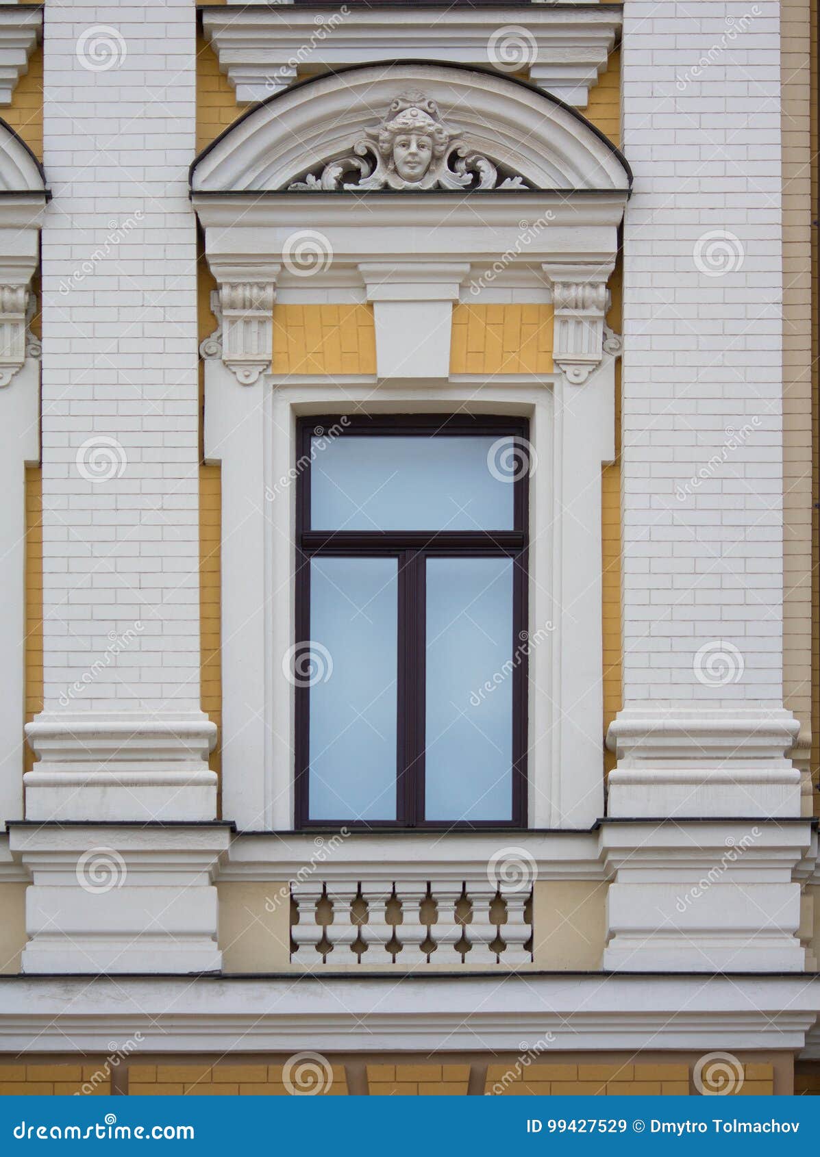 White Plastic Window Made in a Classic Style Stock Image - Image of ...