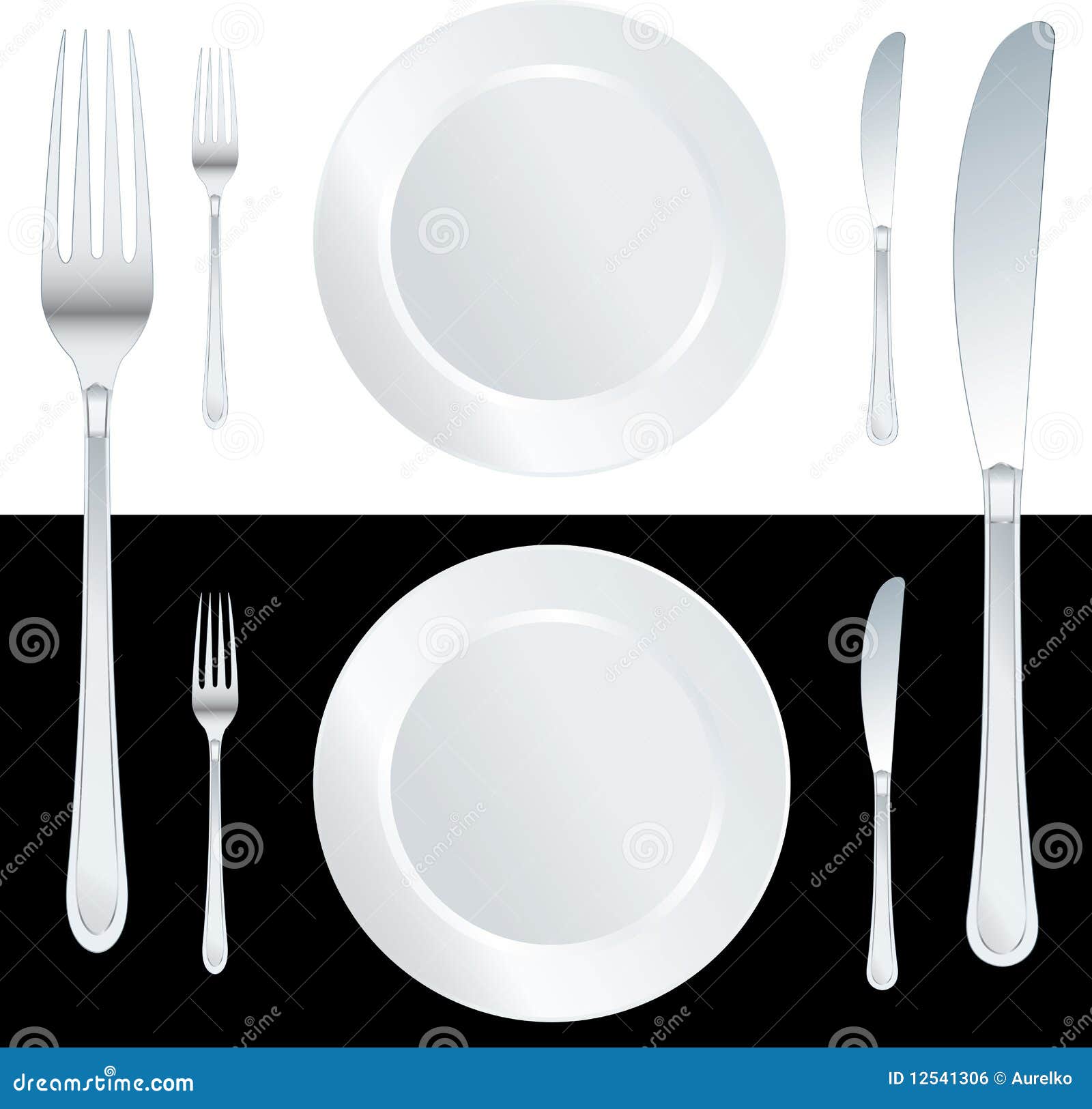 White Plate Vector Realistic. Menu Template Banner Dinner. Dark ...