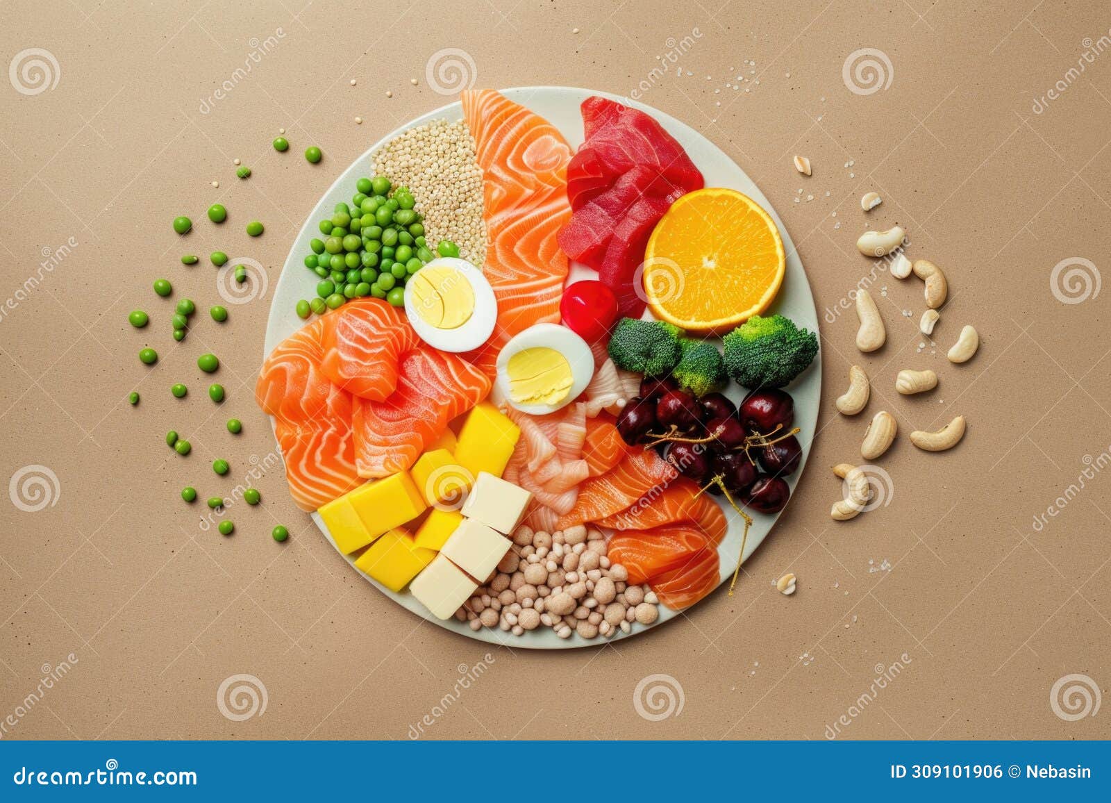 A White Plate is Adorned with a Colorful Array of Different Types of ...