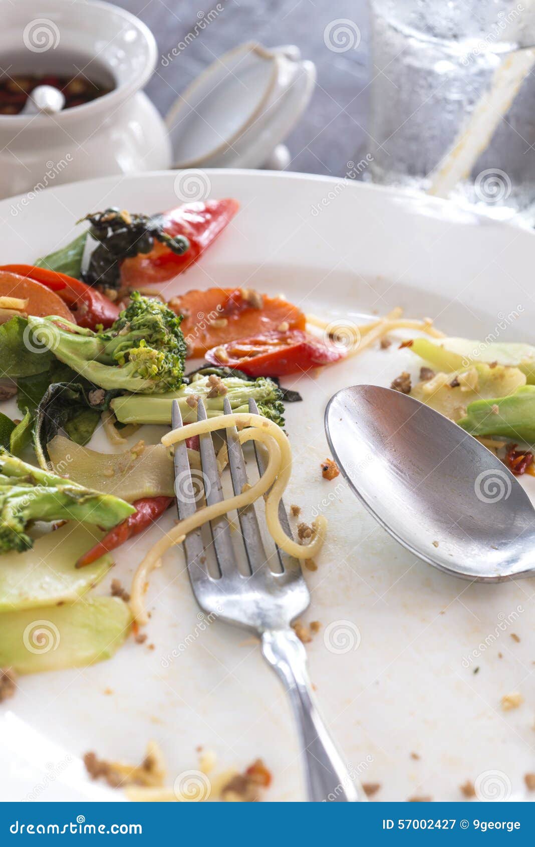 White Plate with Crumbs Food Stock Image - Image of table, home: 57002427