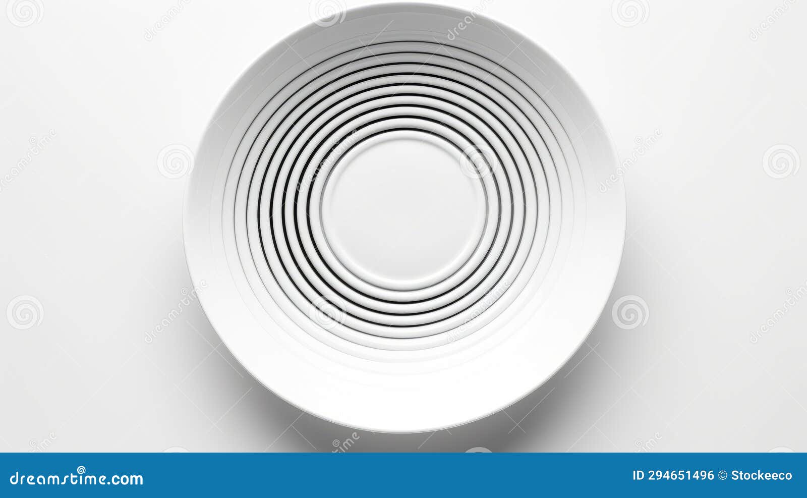 Minimalist Design: Optical Illusion Plate on White Background Stock ...