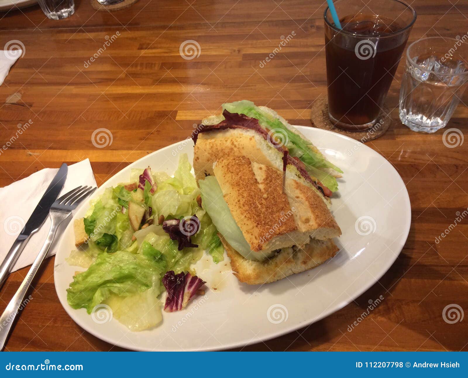 Breakfast in cafe stock photo. Image of wooden, salad - 112207798