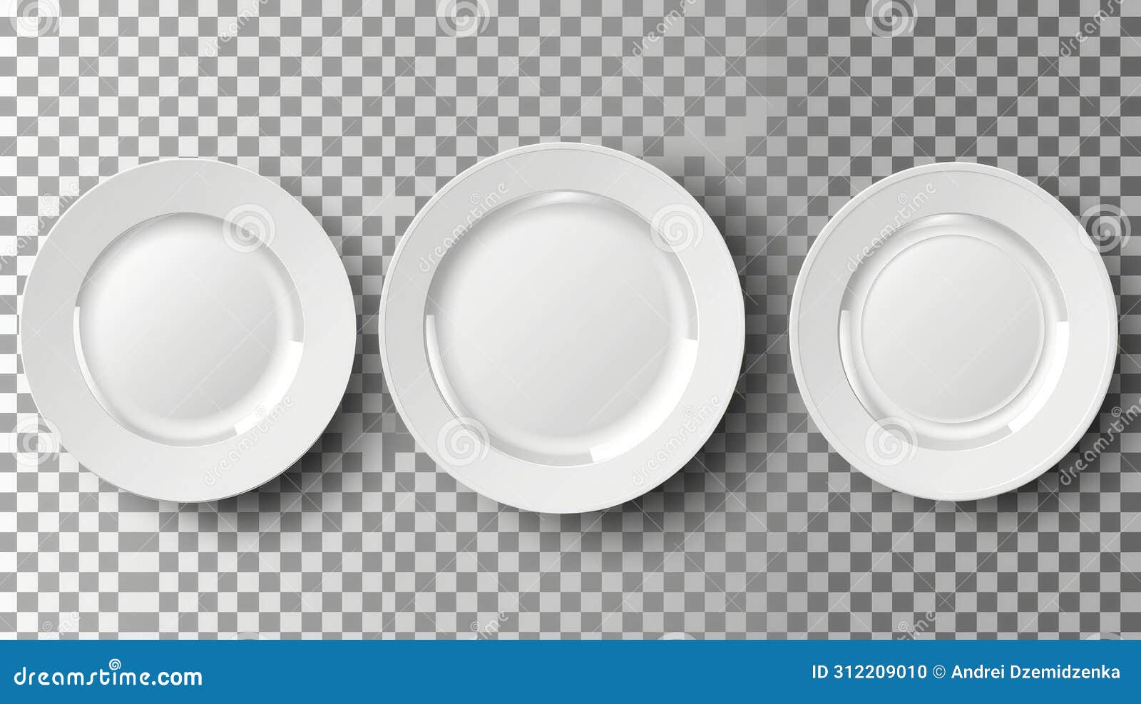 A White Plate Set Isolated on a Transparent Background Featuring a ...