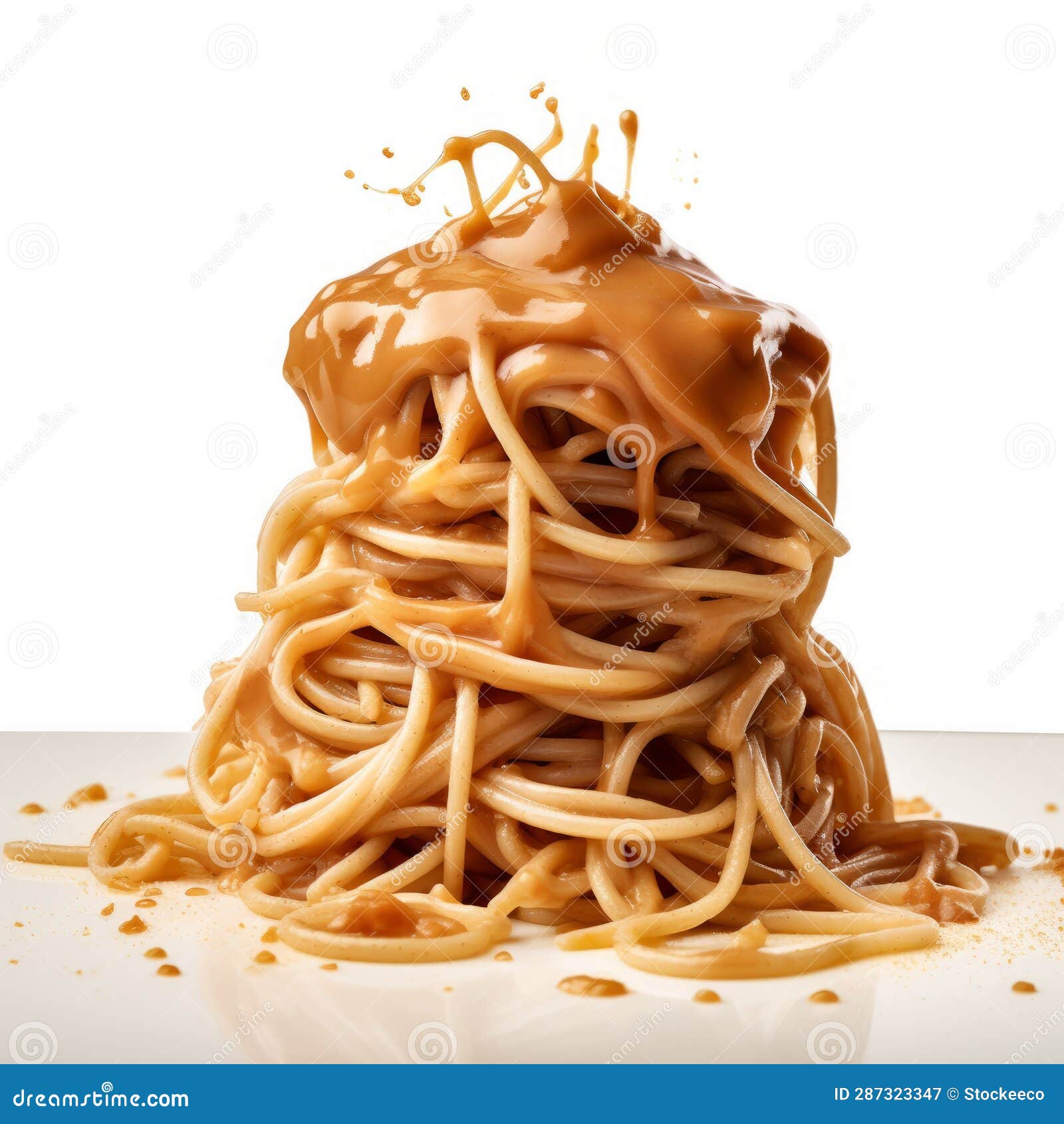Creamy and Crunchy Spaghetti Peanut Butter Stock Image Stock ...