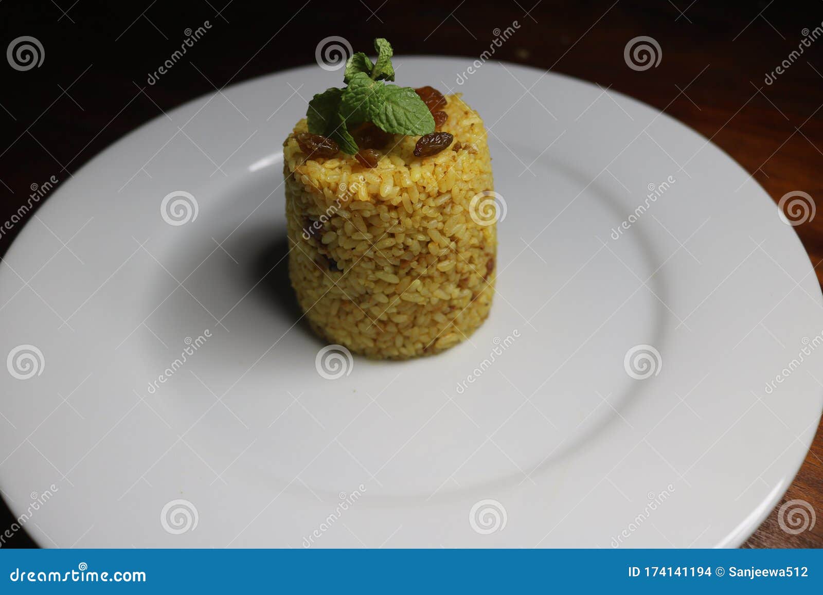 White Plate on Simple Decoration Rice Food Stock Photo - Image of ...