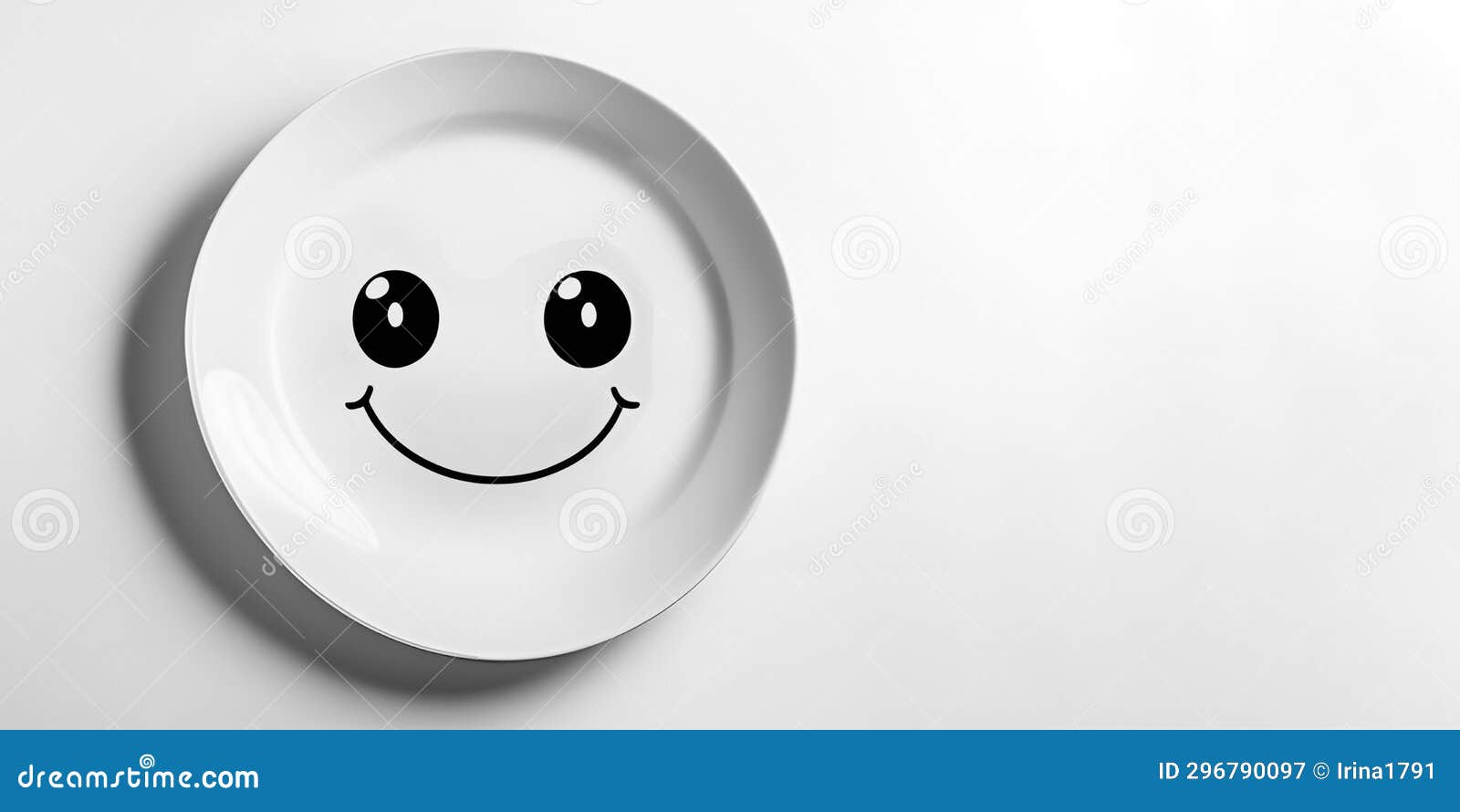 White Plate with a Smiling Face Stock Illustration - Illustration of ...