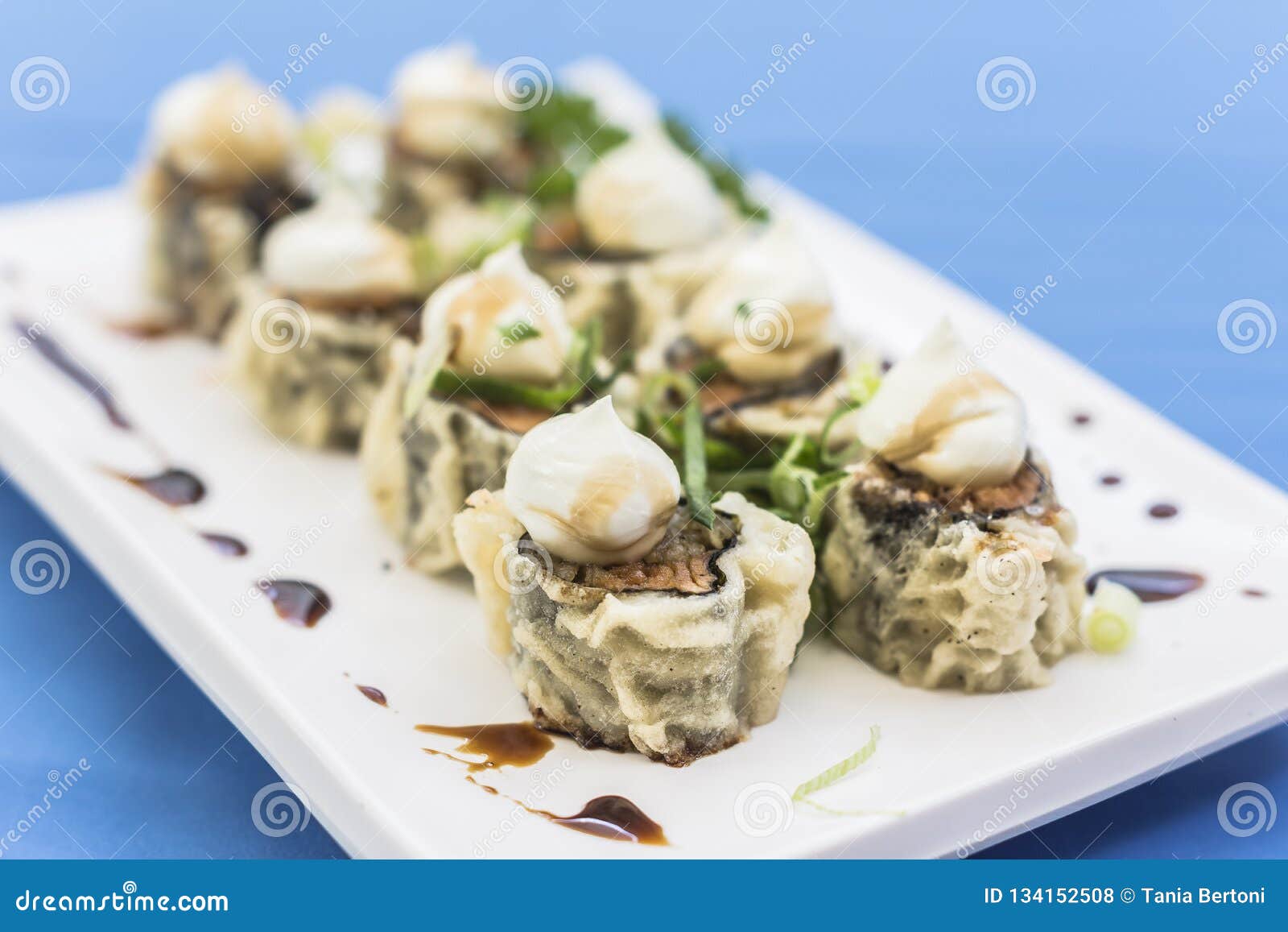 White Plate with Some Hot Roll with Cream Cheese Stock Photo - Image of ...