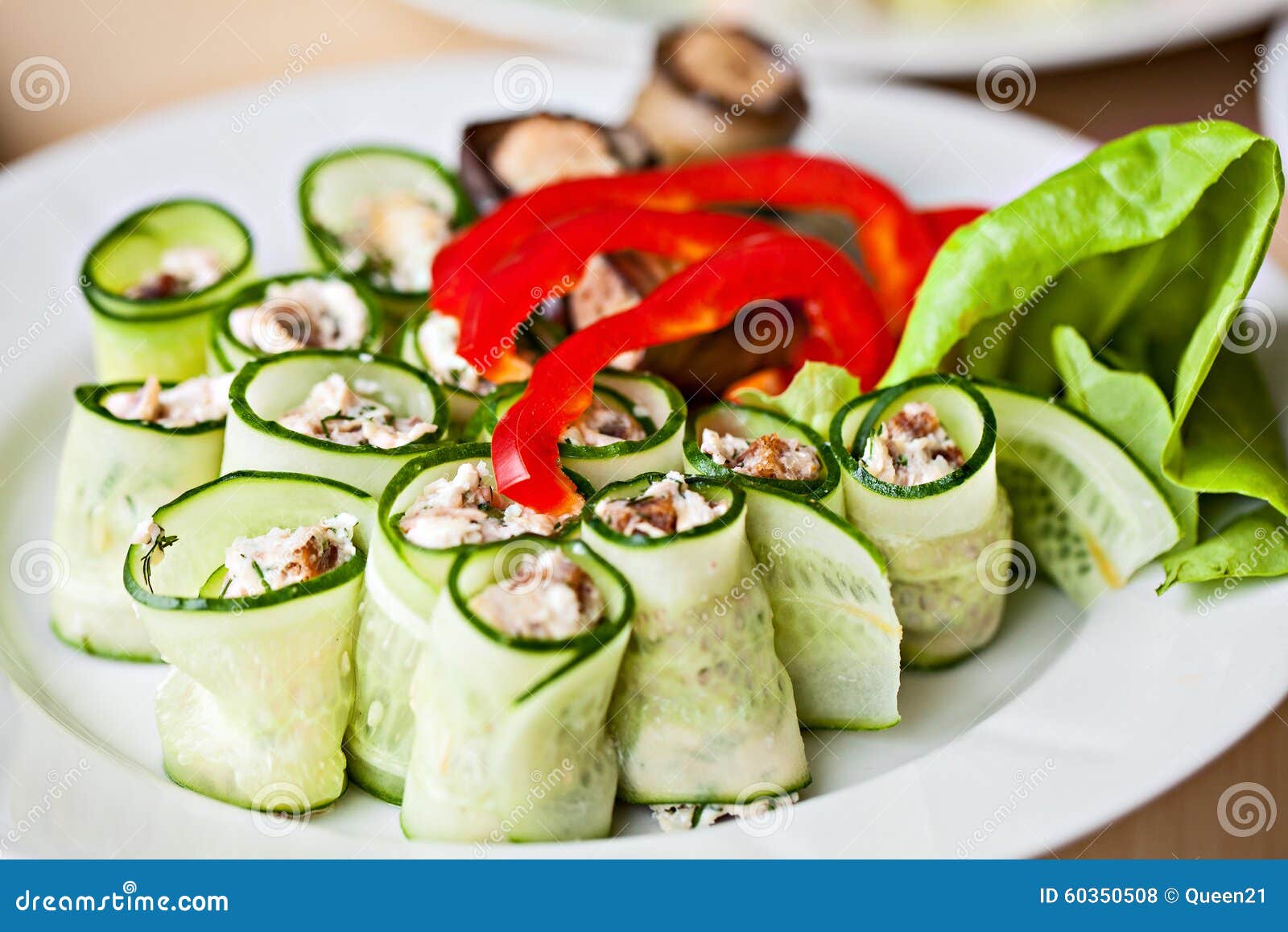 White Plate of Vegetable Snacks.Eggplant Cucmber Stock Photo - Image of ...