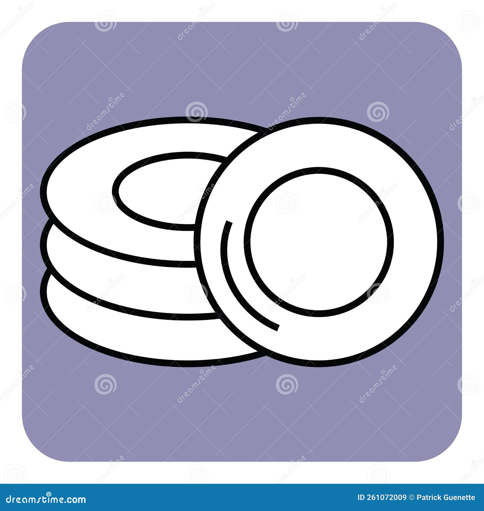White plates, icon stock vector. Illustration of design - 261072009