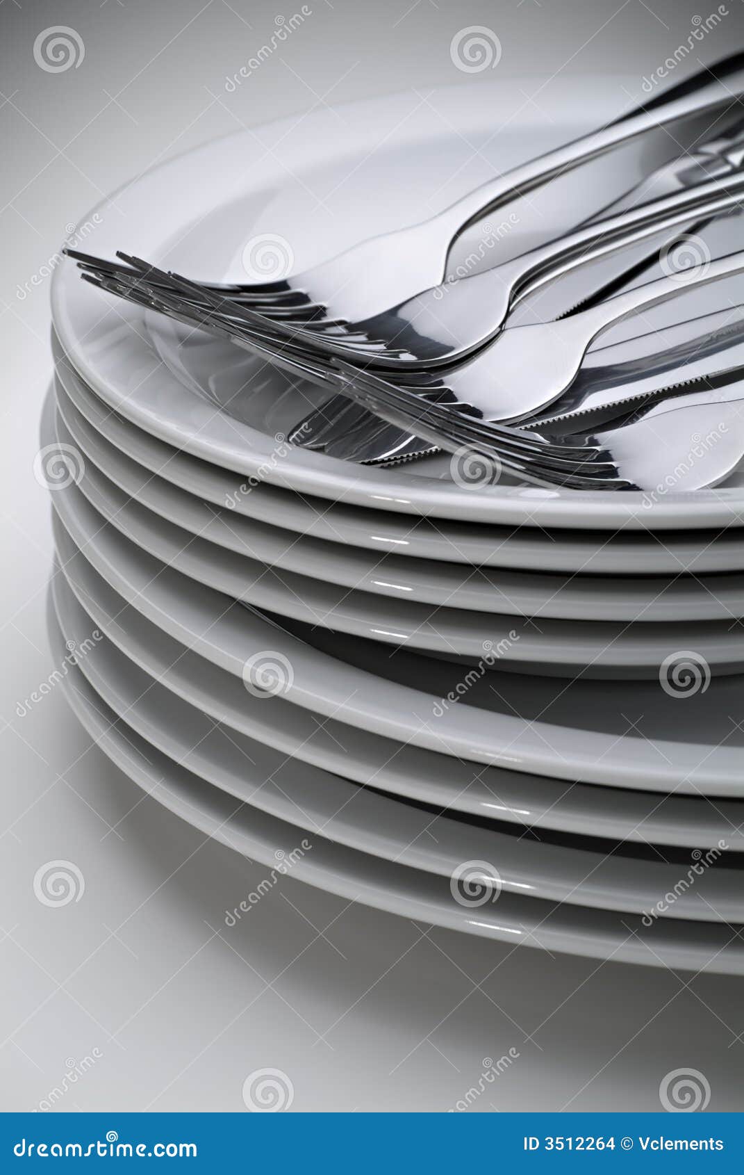 White Plates and Silverware Stock Photo - Image of cutlery, white: 3512264