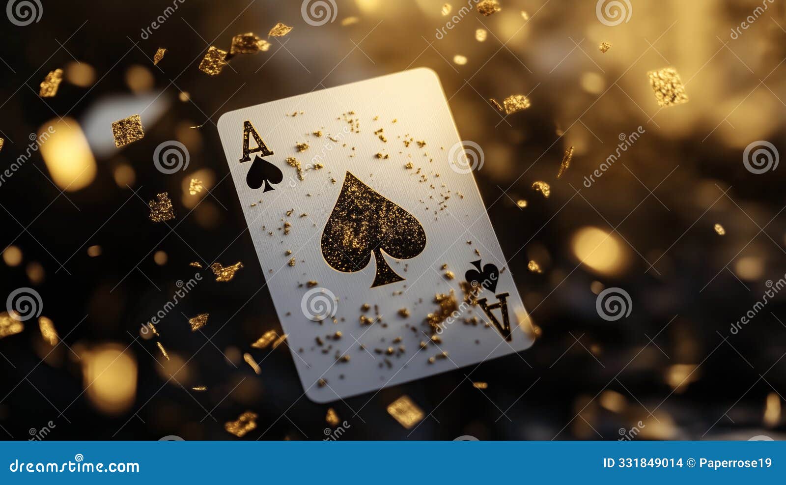A White Playing Ace Card with Gold Letters Stock Photo - Image of ...