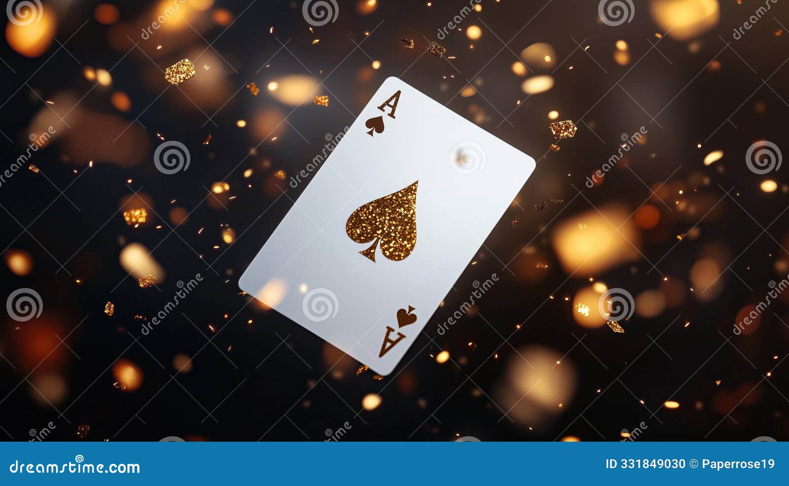 A White Playing Ace Card with Gold Letters Stock Photo - Image of ...