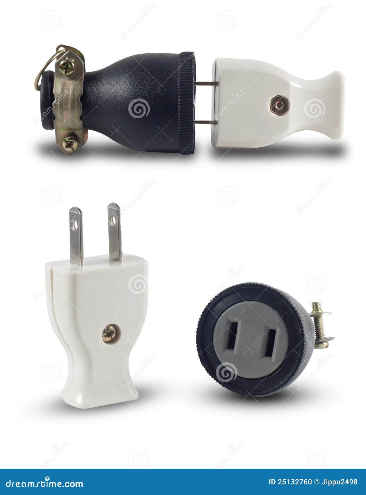 White Plug & Black Electric Socket Stock Photo - Image of technology ...