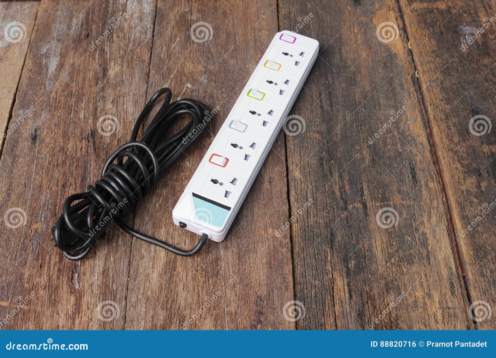 White Plug Socket Electric Power Bar or Extension Block Stock Photo ...