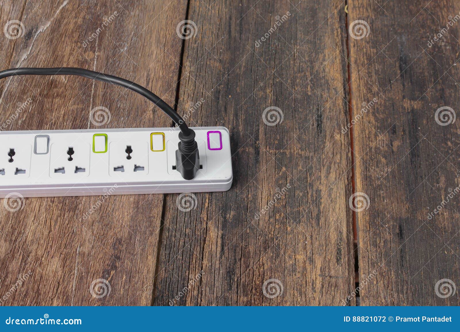 White Plug Socket Electric Power Bar or Extension Block Stock Photo ...