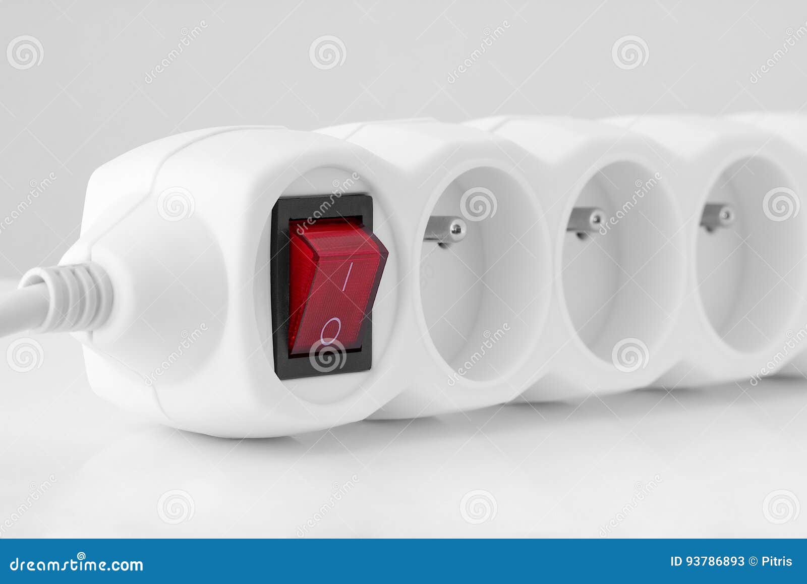 White Plug Socket with Switch Stock Image - Image of socket, breaker ...