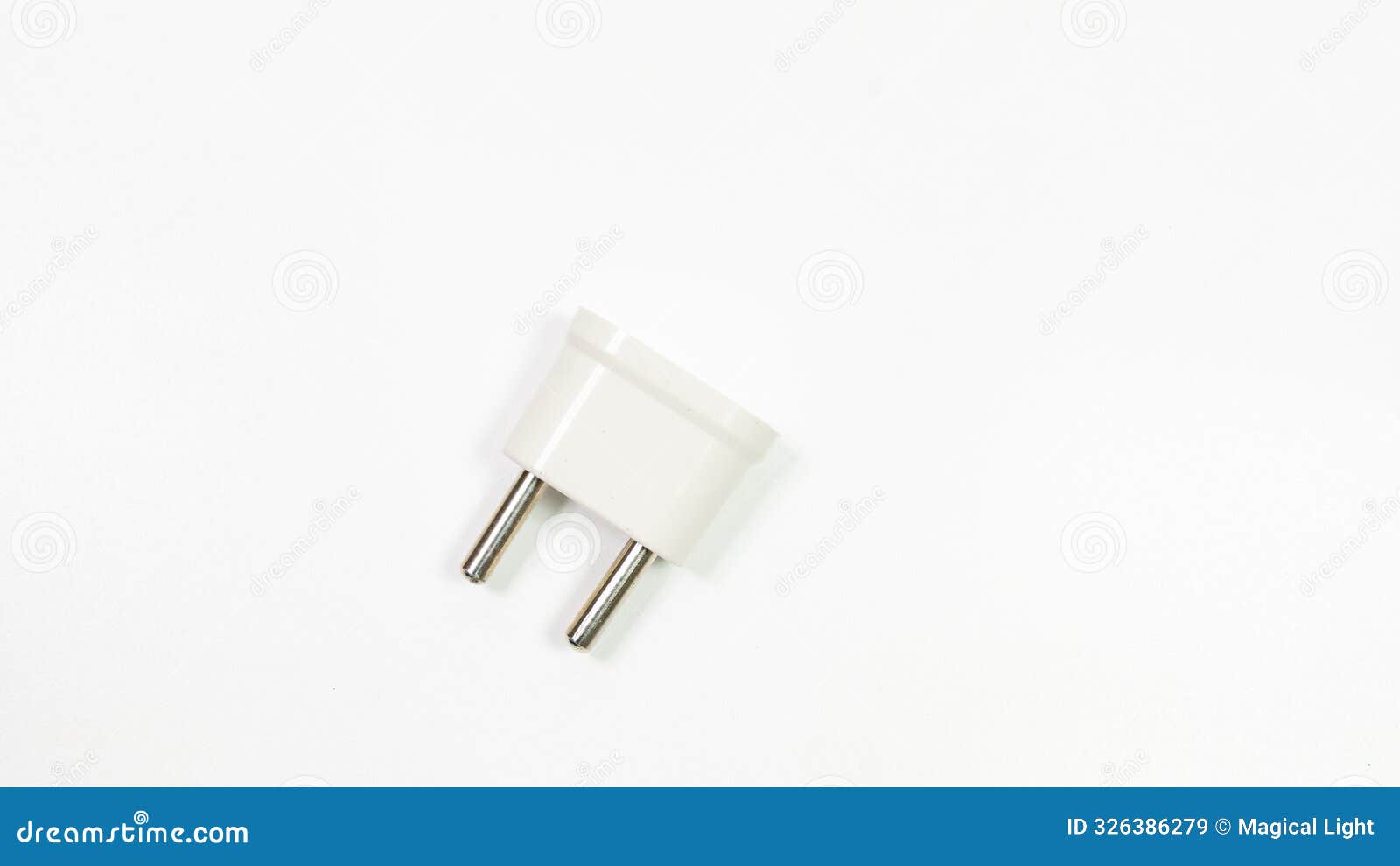 EU White Plug, With An Earth Connection, Isolated On White Background ...