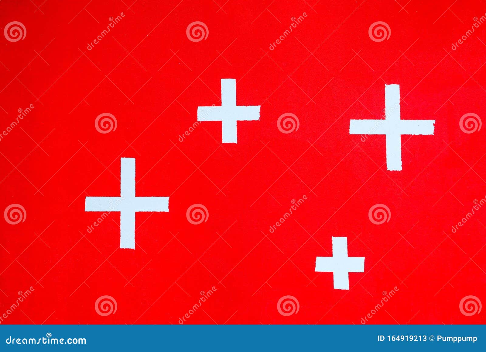 White Plus on Red Watercolor on Cement Stock Image - Image of drawing ...