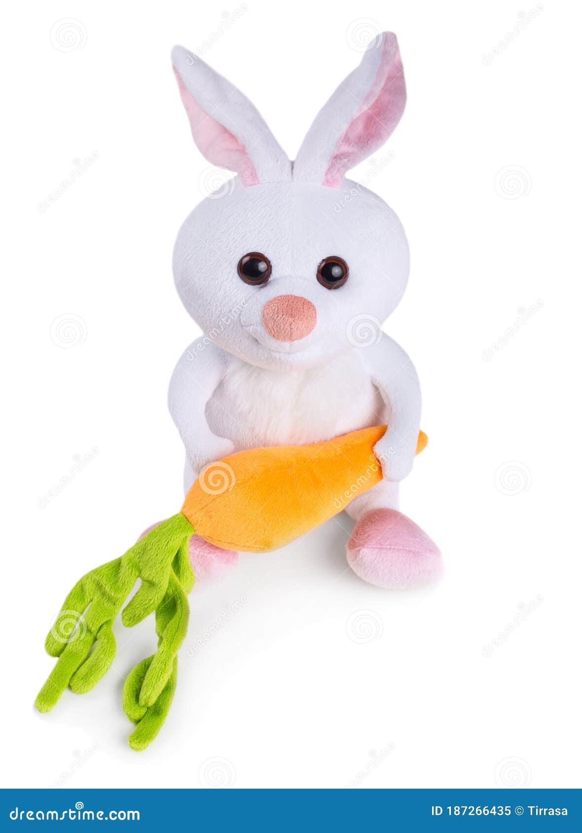 White Plush Rabbit with Carrot Stock Image - Image of holiday, ears ...