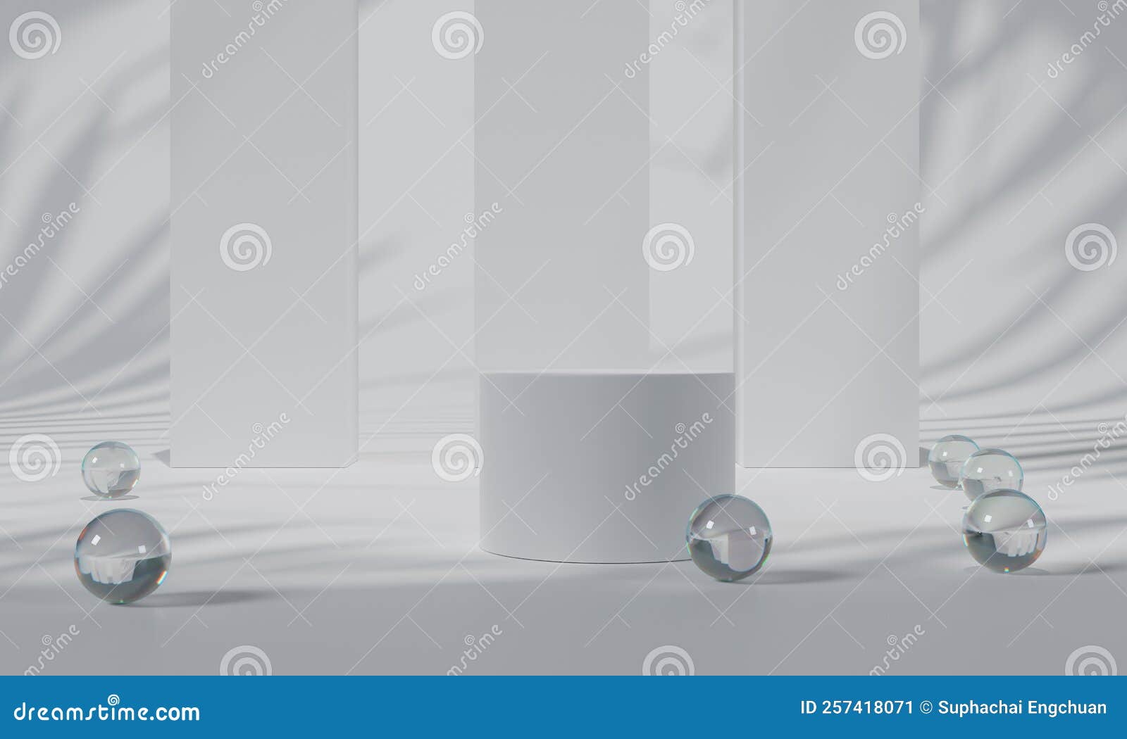 White Podium and White Background Stand or Podium Pedestal on ...