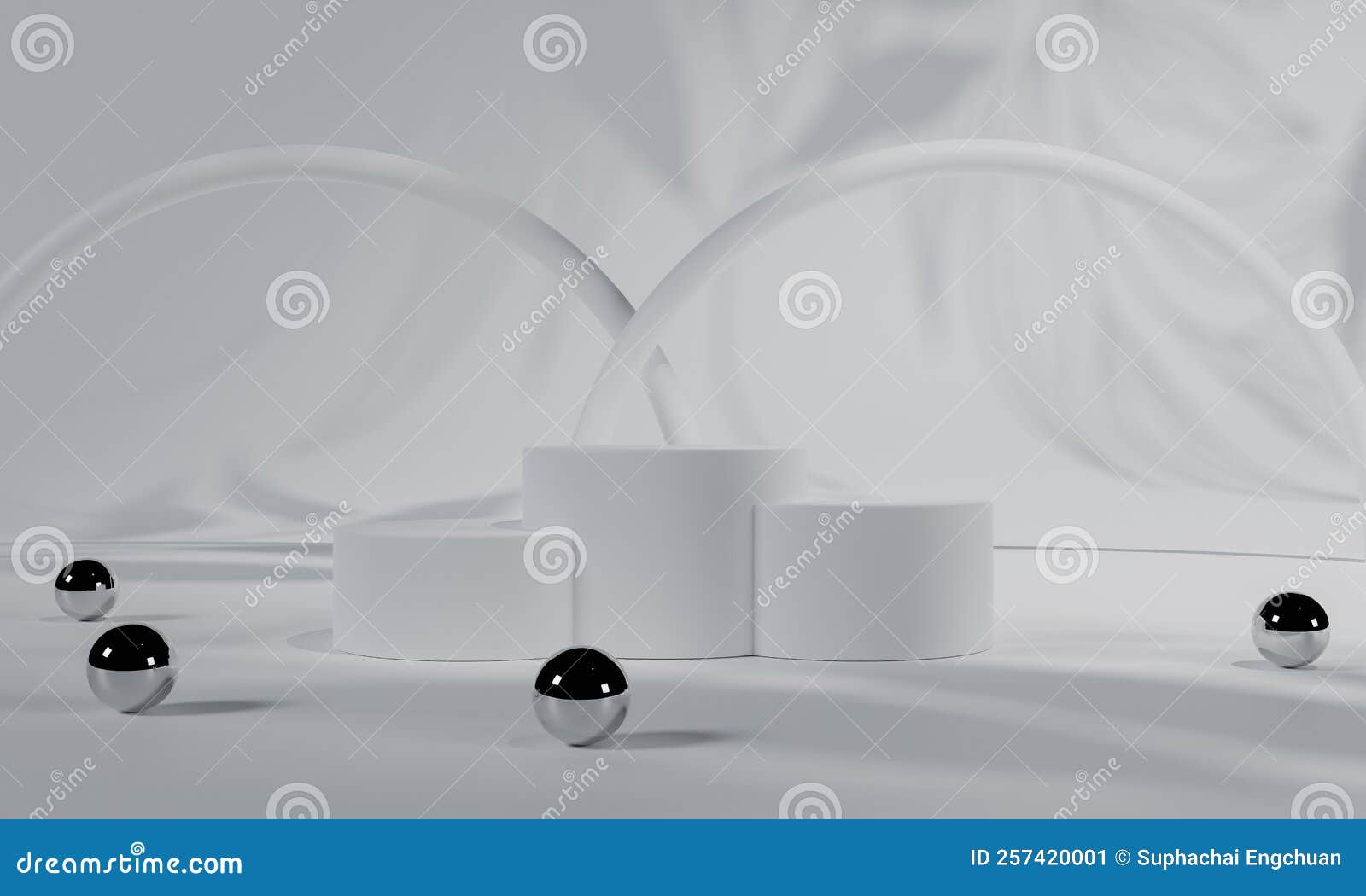 White Podium and White Background Stand or Podium Pedestal on ...