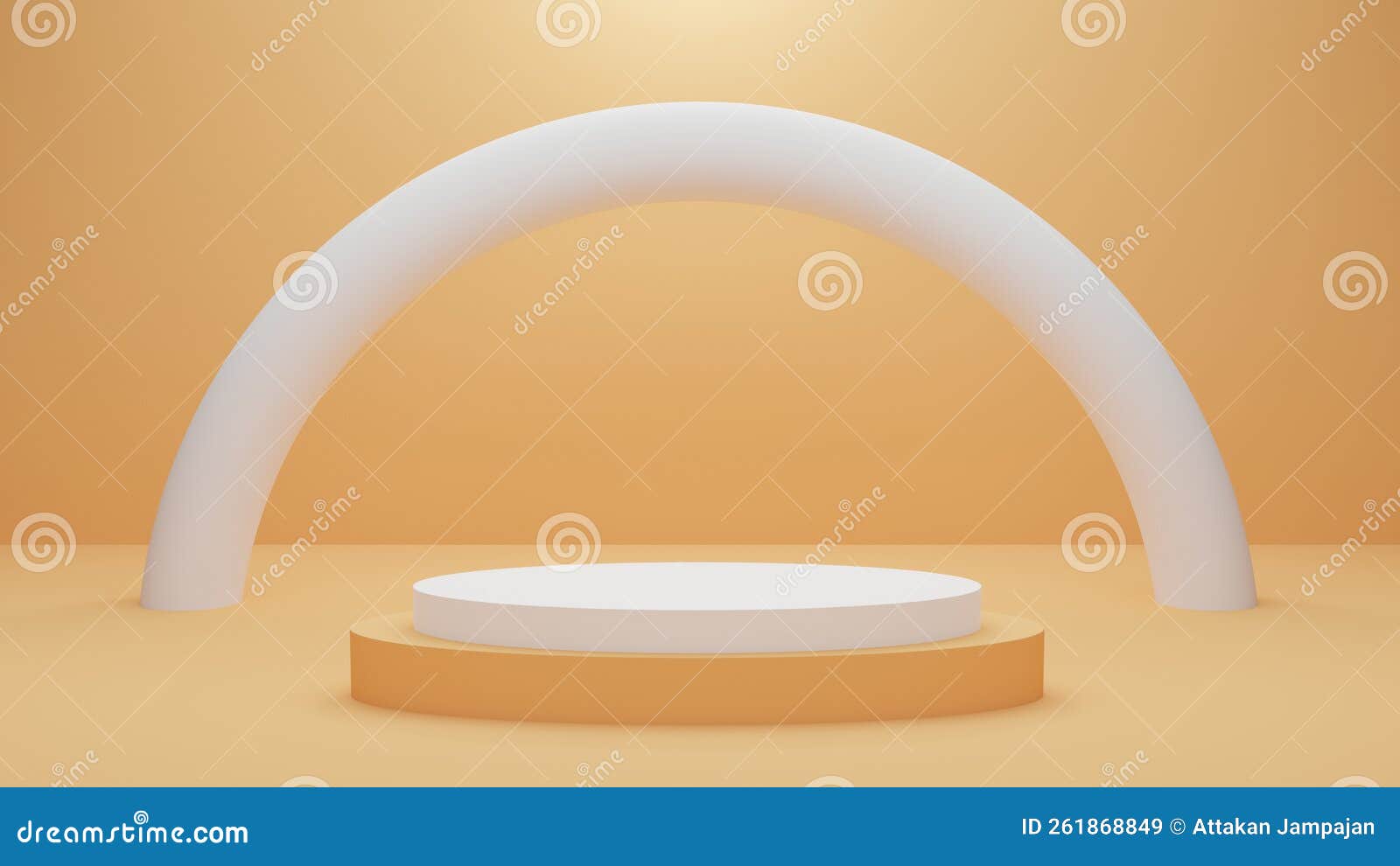 White Podium or White Circle Platform on the Studio Bright Lighting, 3D ...