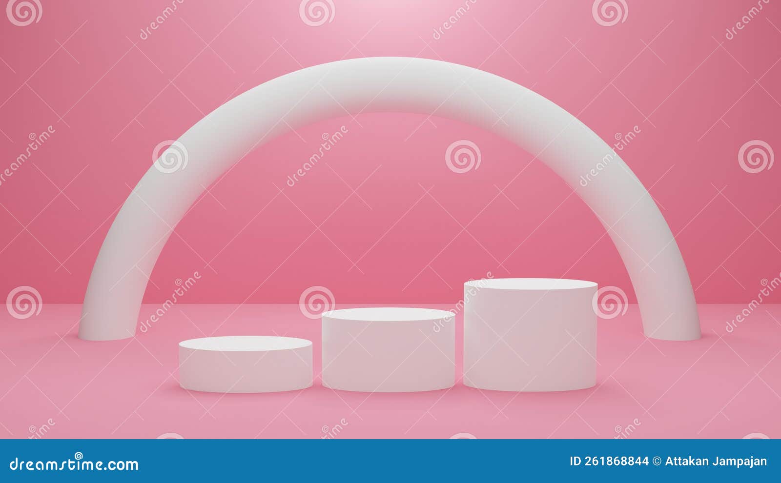 White Podium or White Circle Platform on the Studio Bright Lighting, 3D ...