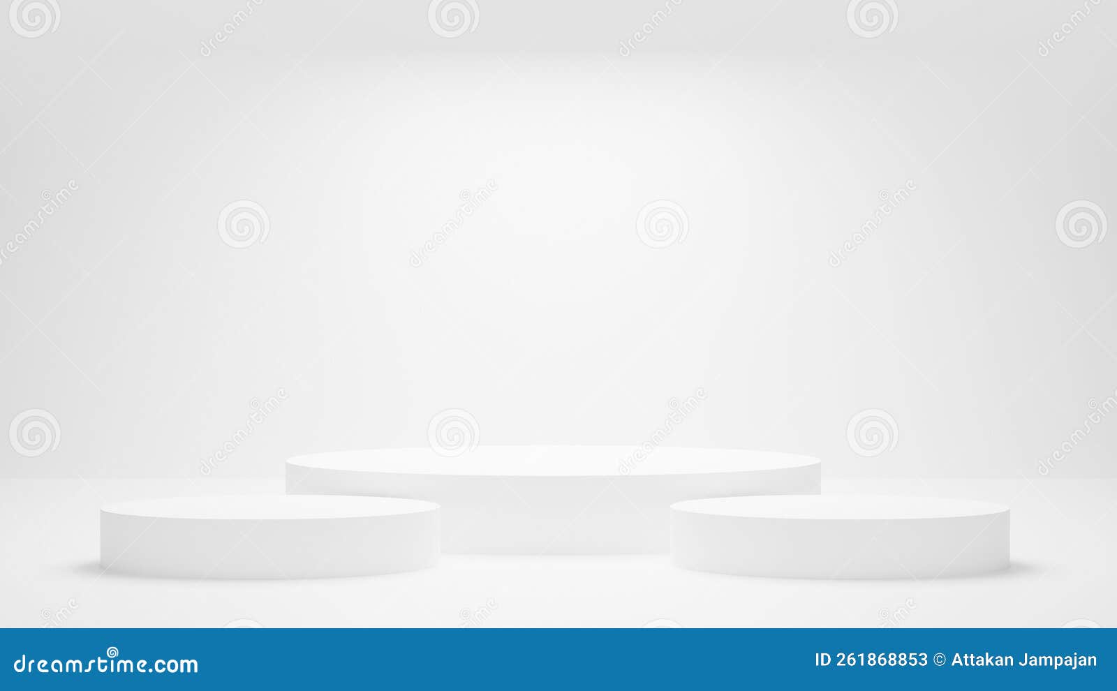 White Podium or White Circle Platform on the Studio Bright Lighting, 3D ...