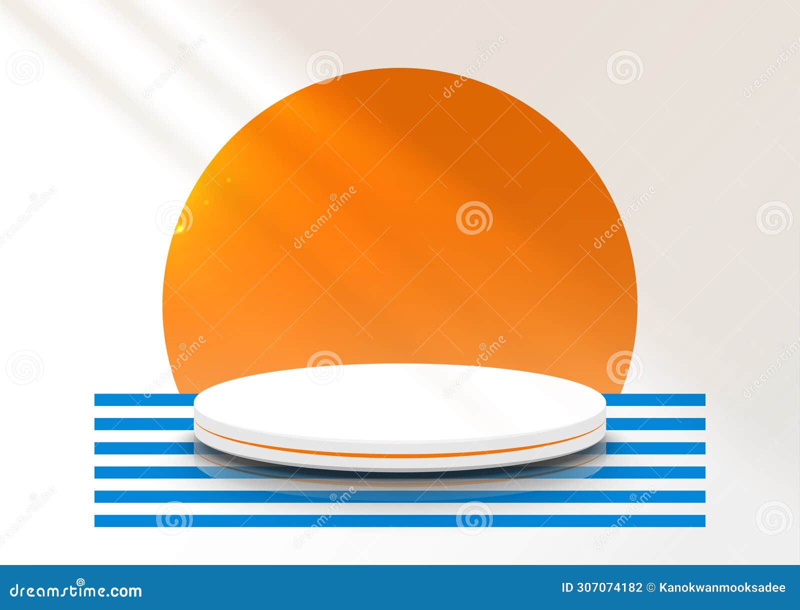 White Podium Decoration with Abstract Scene Summer Concept, Sun, Window ...