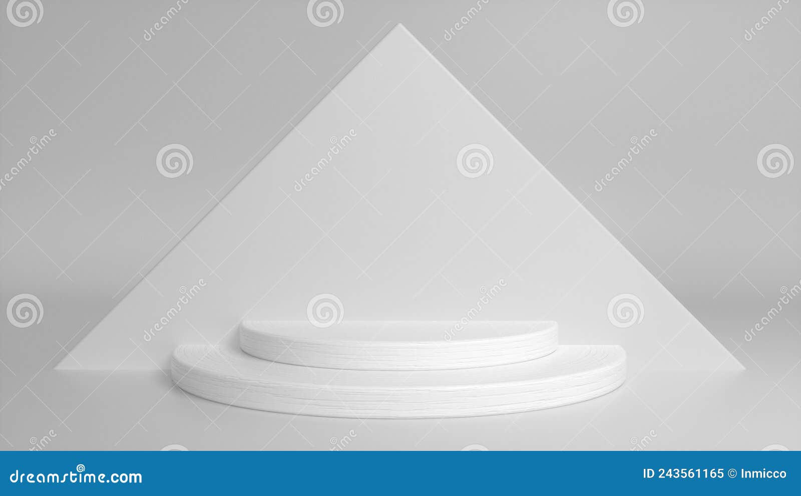 White Podium on Grey Abstract Triangular Background. Blank Showcase ...