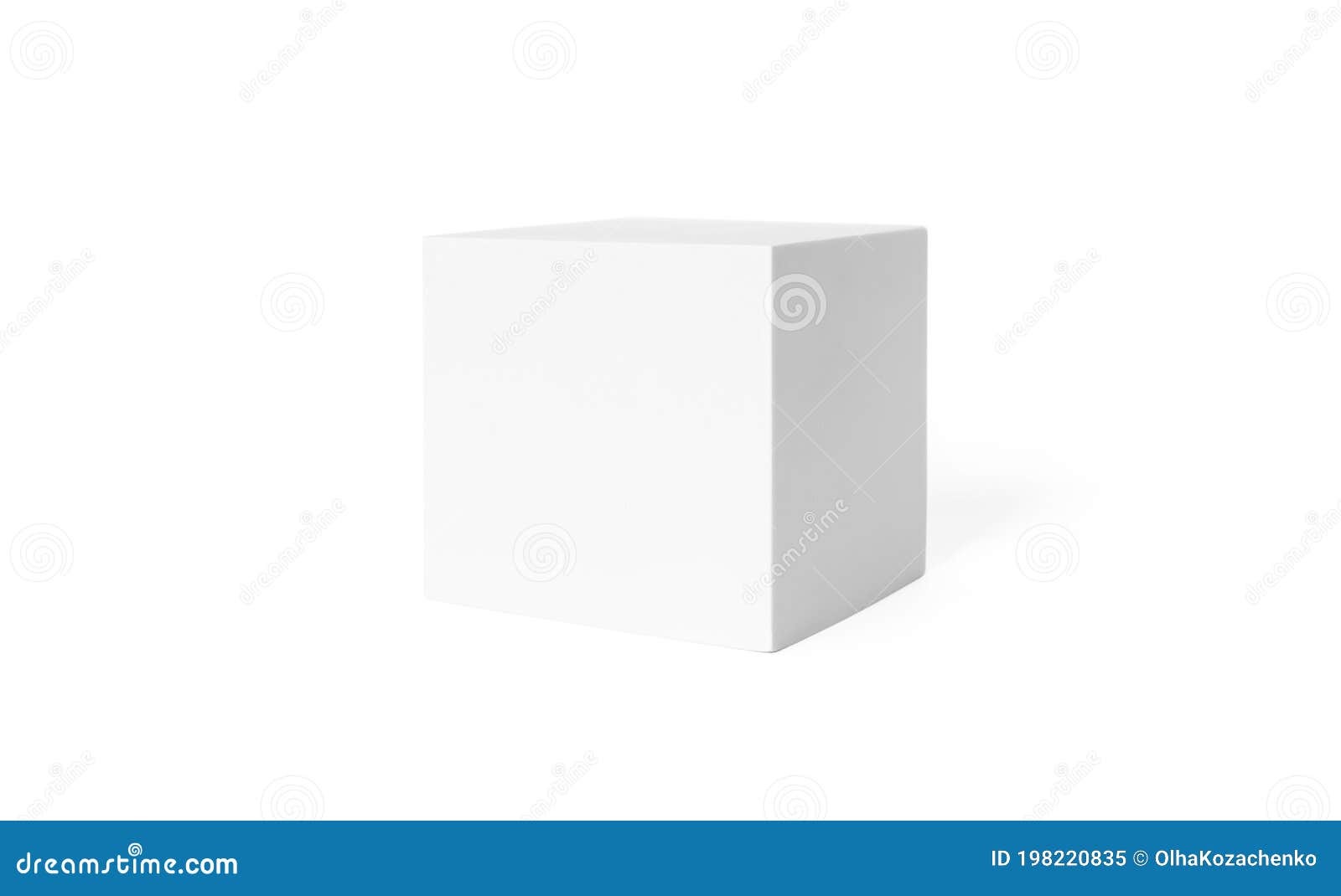 White Podium Mockup Cube Shape Isolated on White Background. Pedestal ...